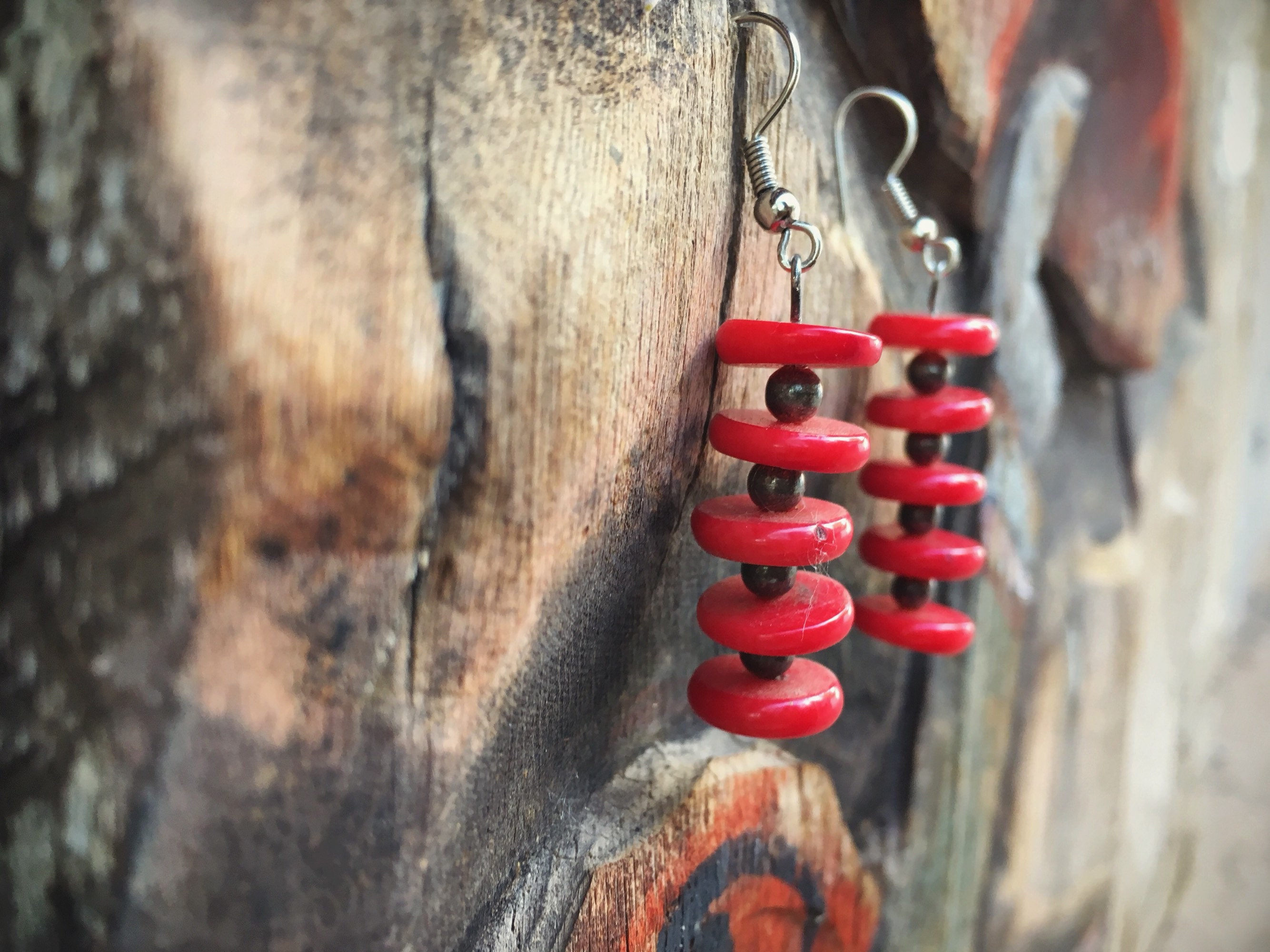 Bamboo Coral Earrings Native American Indian Red Coral Jewelry ...