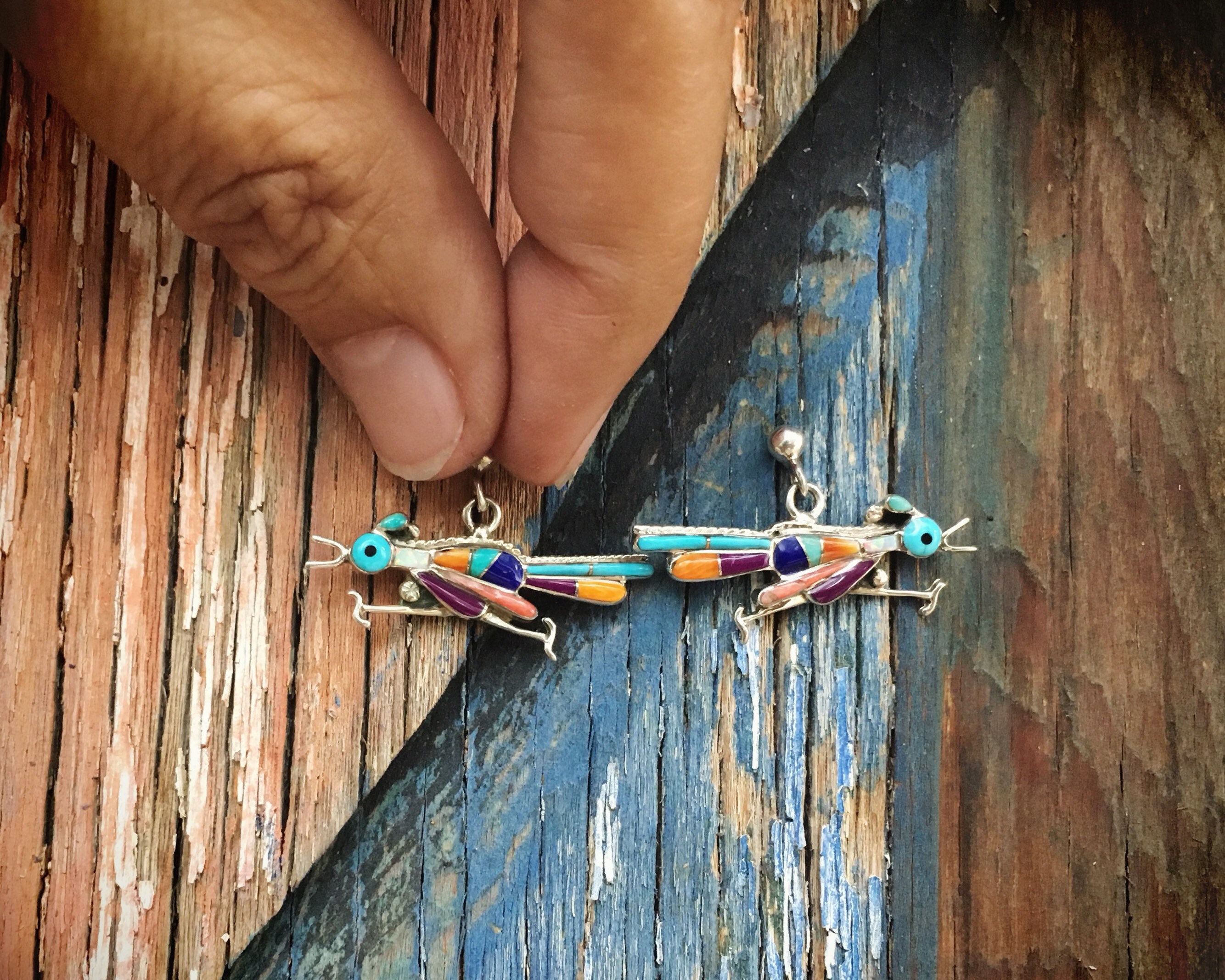 Sterling Silver Roadrunner Earrings Turquoise Multistone Native ...
