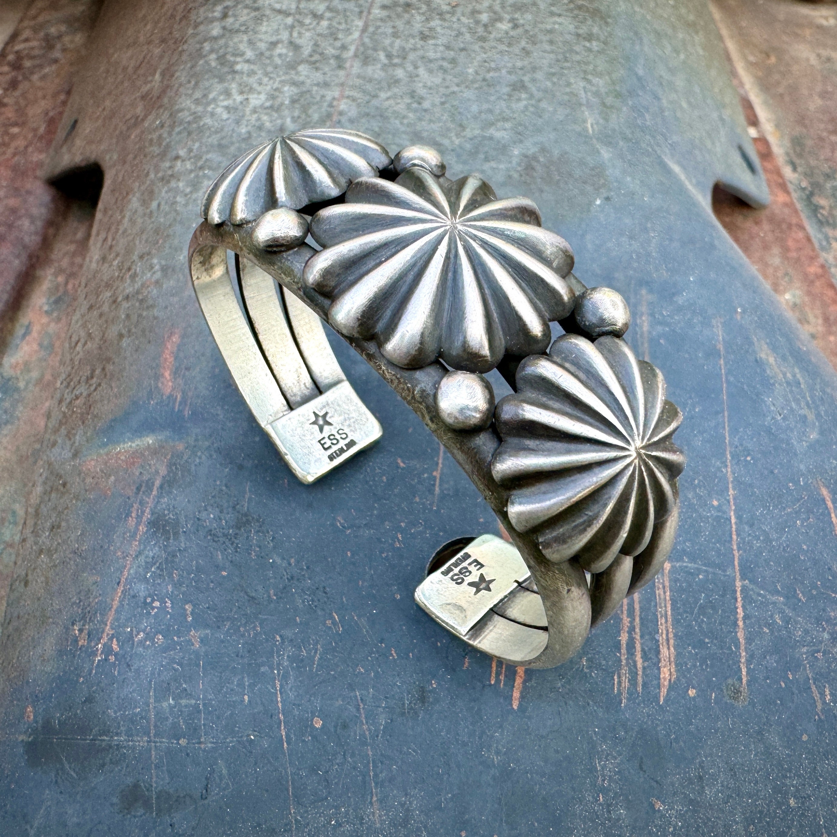 Navajo Edison Sandy Smith Sterling Silver Cuff Bracelet Approx Size 6.5 ...