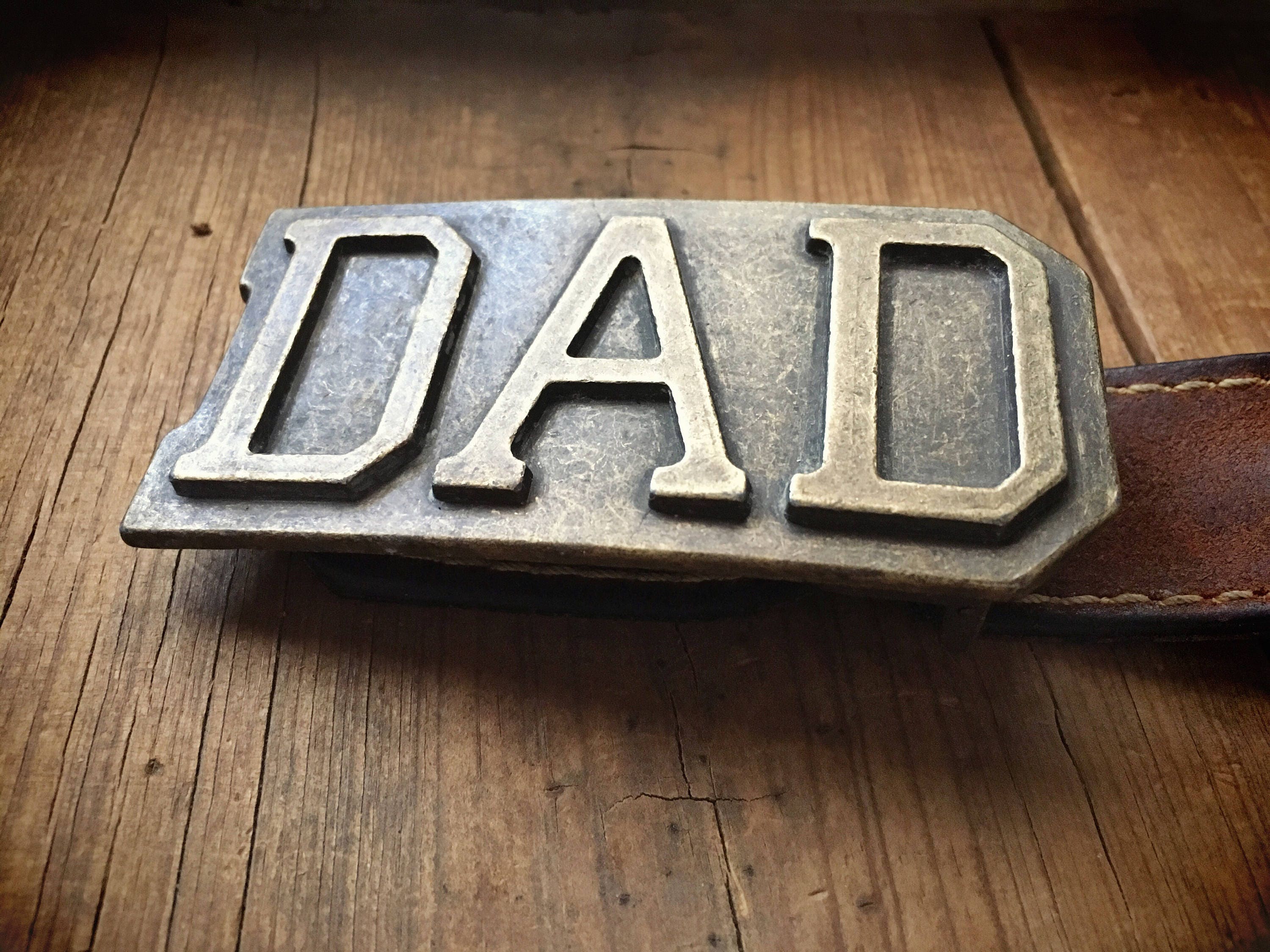 Vintage DAD brass belt buckle men gift for men