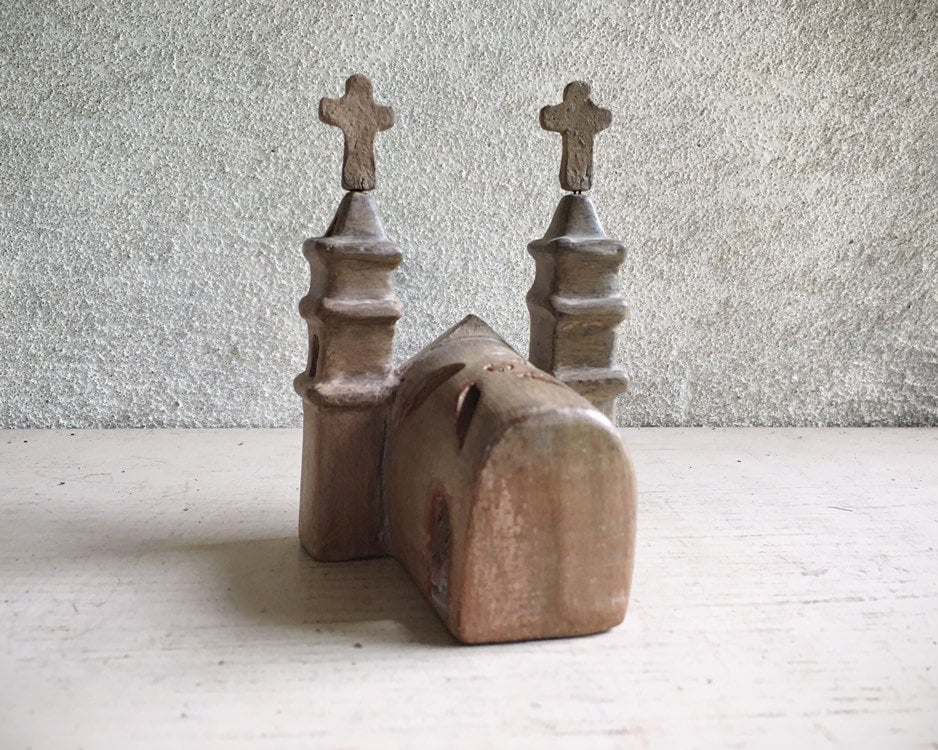 Small Burnished Pottery Church Mexican Folk Art, Southwestern Decor ...