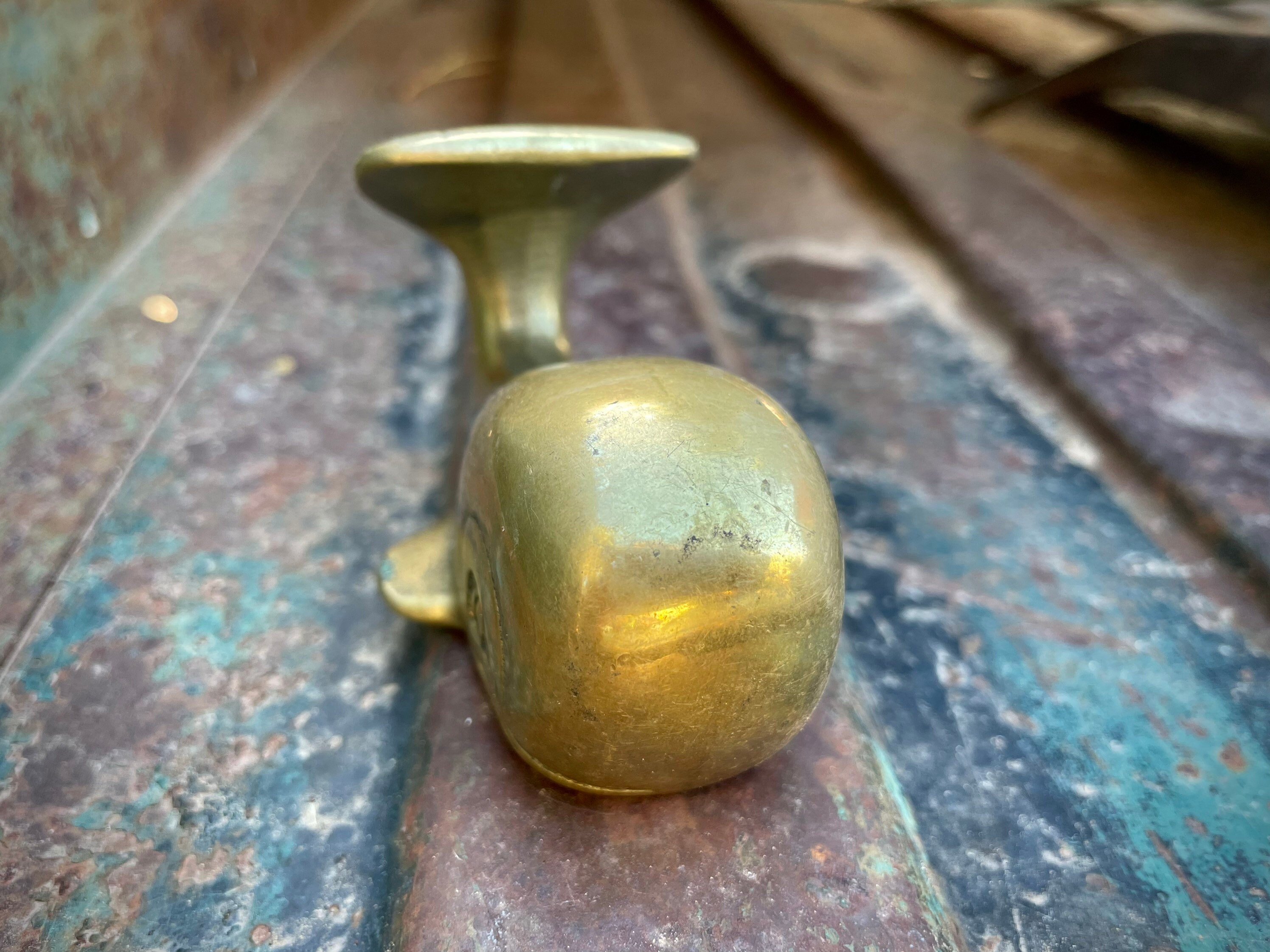 Small Vintage Brass Whale Figurine, MCM Mid Mod Retro Decor Office or ...