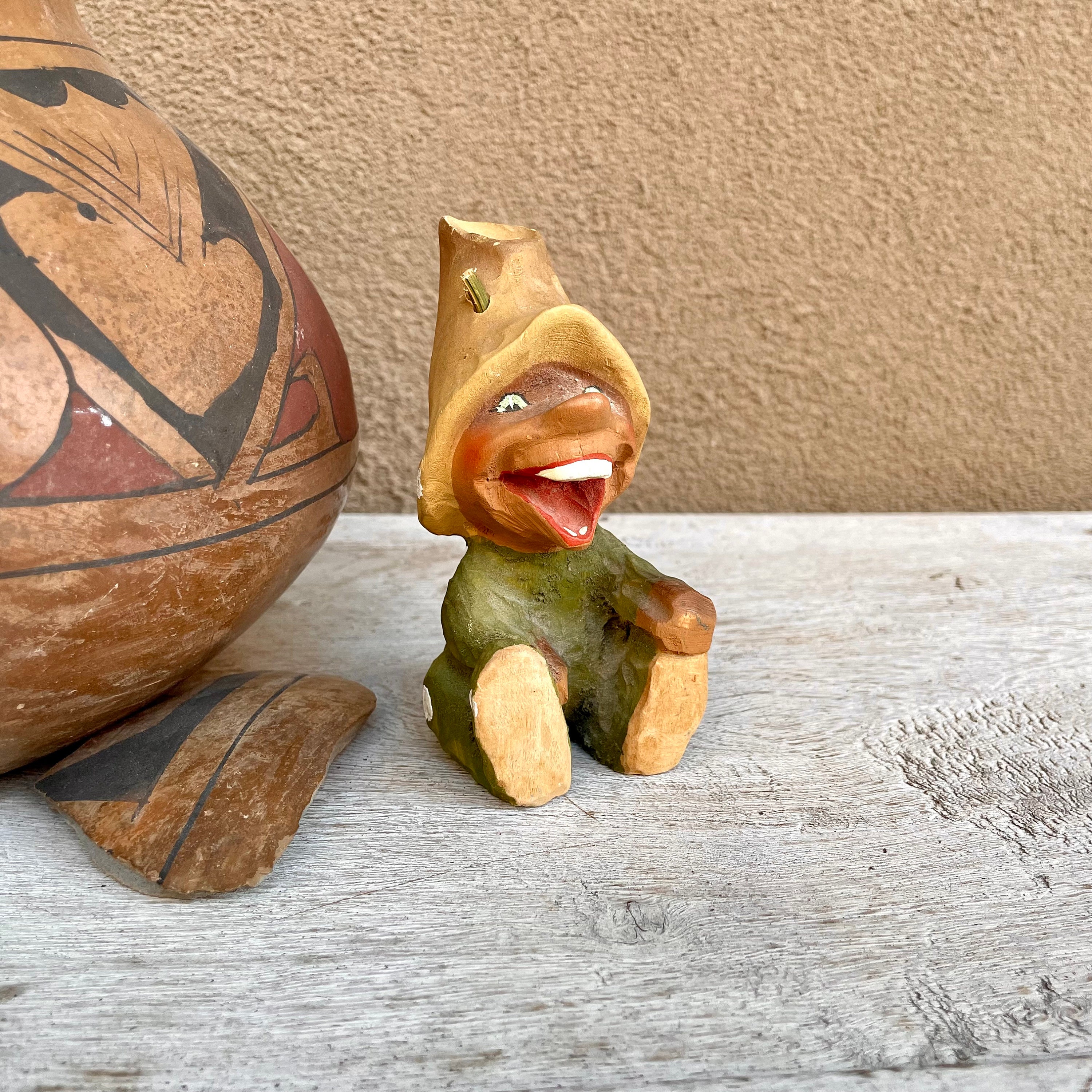 Vintage Henning Engelsen Carved Wood Troll Figurine, Woodland Sprite or ...