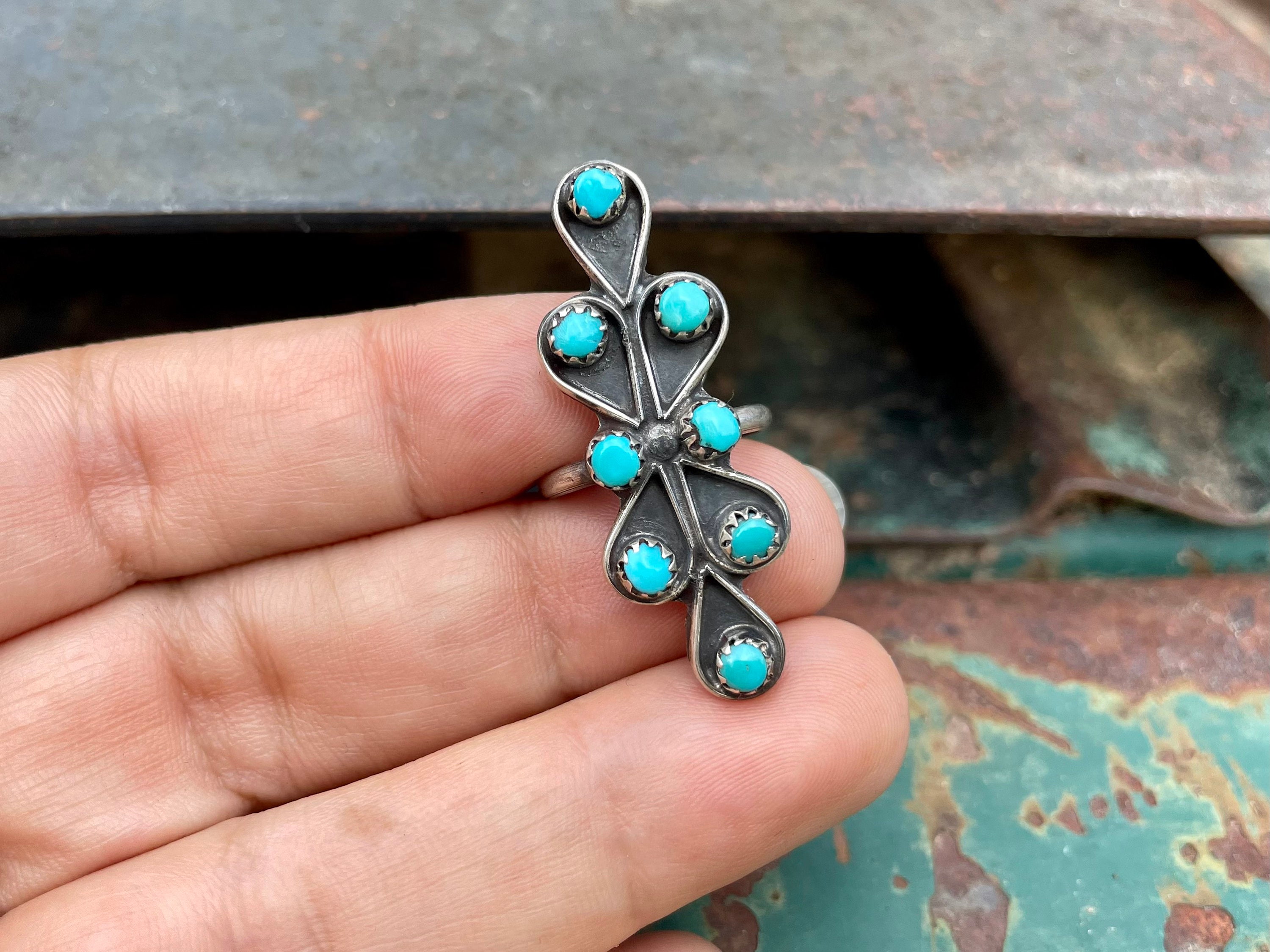 Vintage Zuni Snake Eye Turquoise Ring for Women Size 5.75, Native ...
