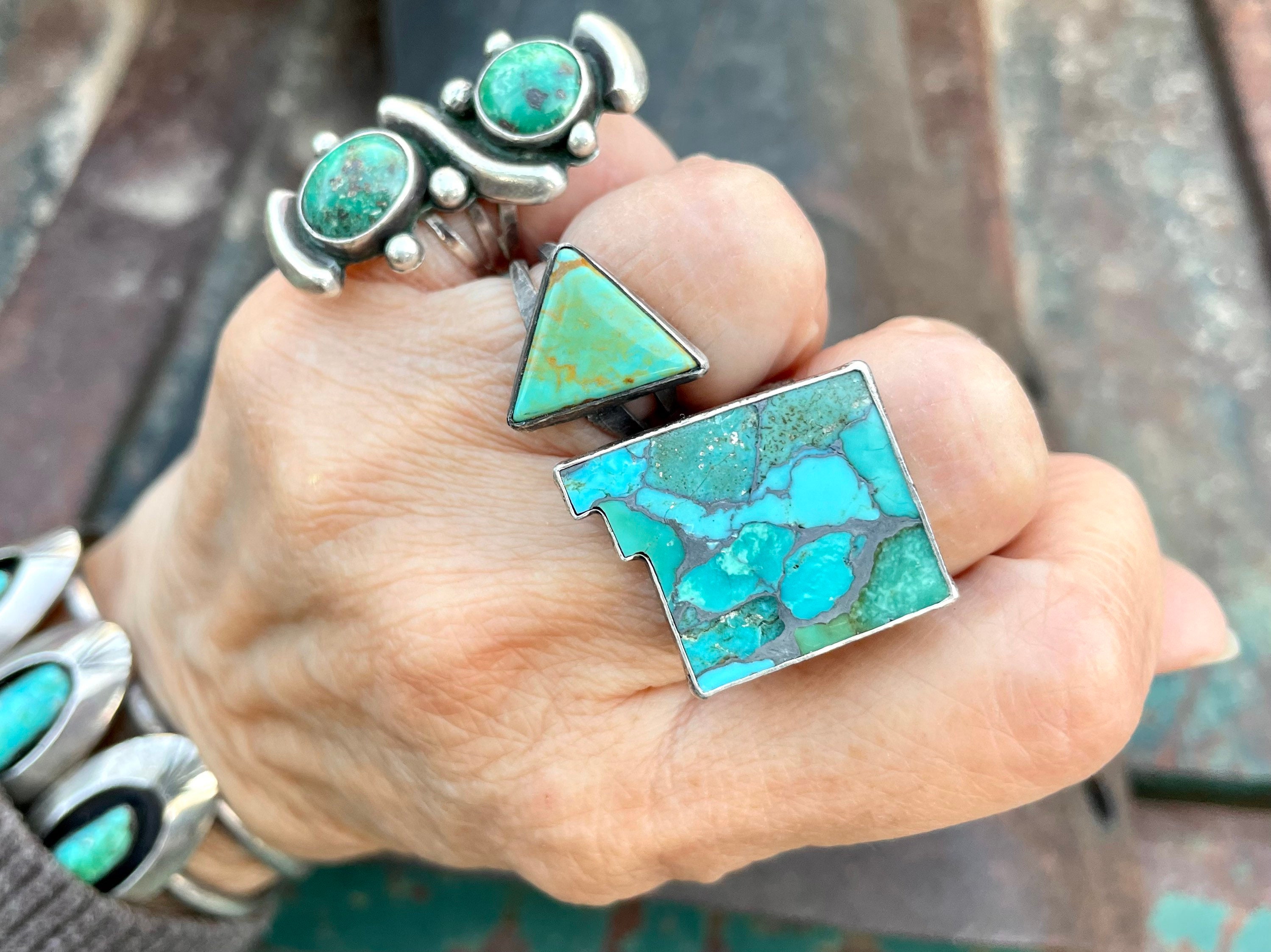 Sterling Silver Turquoise New Mexico State Ring Size 5.25 by Meltdown ...