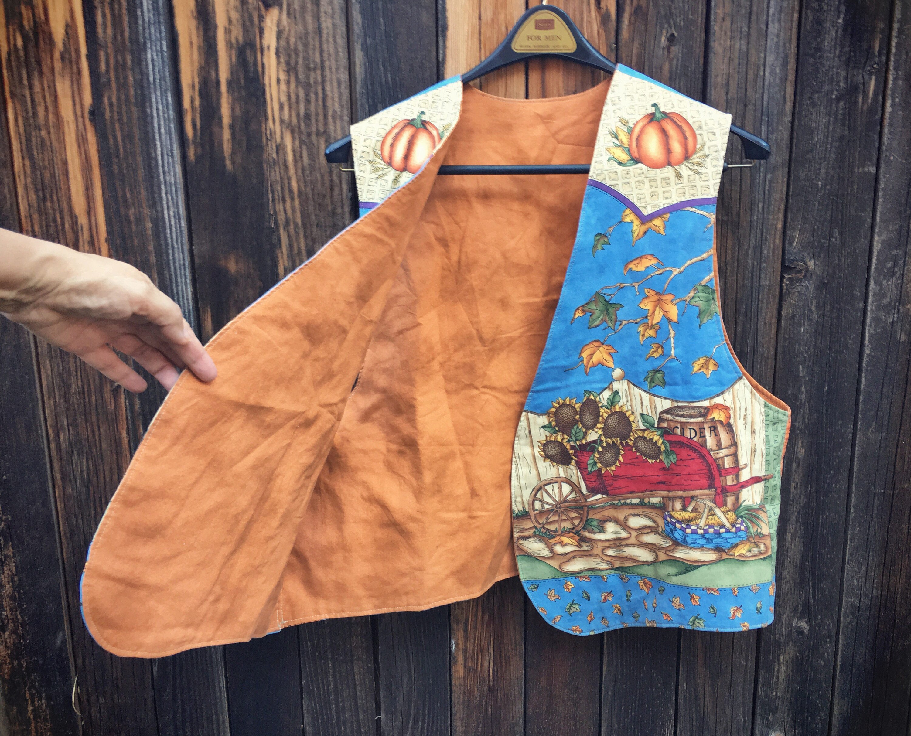 Vintage Fall Harvest vest Adult Size Medium to Large, tacky Halloween ...