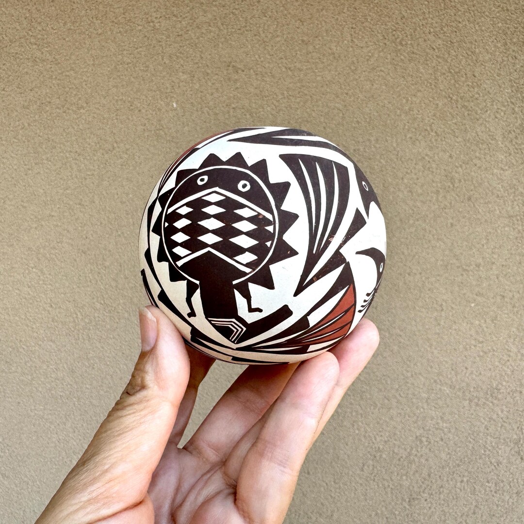 Vintage P. Iule Small Acoma Pottery Seed Pot Approx 3.25 Dia, Native ...