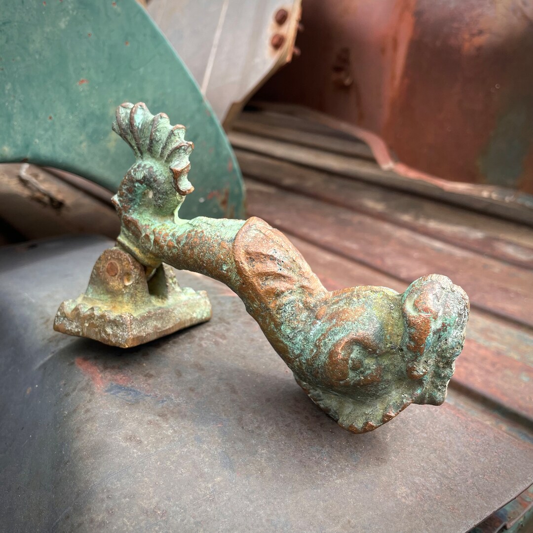 Vintage Heavy Verdigris Copper Bronze Koi Fish Door Knocker ...