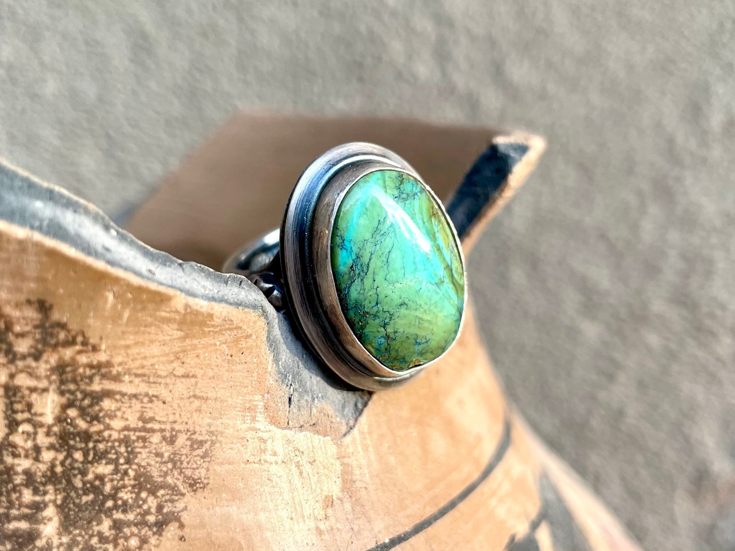 Navajo Gloria Begay Turquoise Ring Size 5 Simple Oval, Native American ...