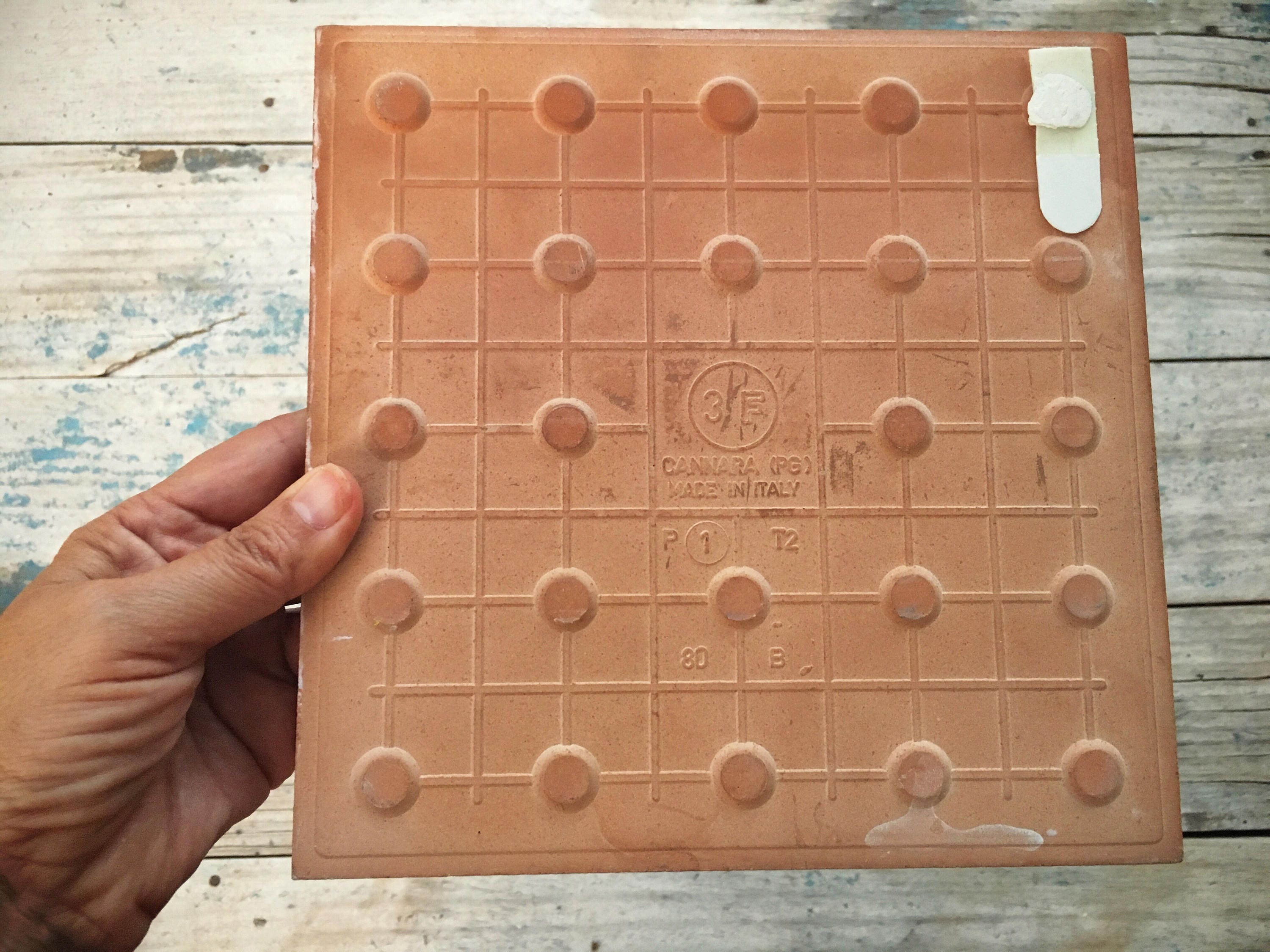 Midcentury 8x8 Cannara Italy ceramic tile trivet, pop art pottery pear ...