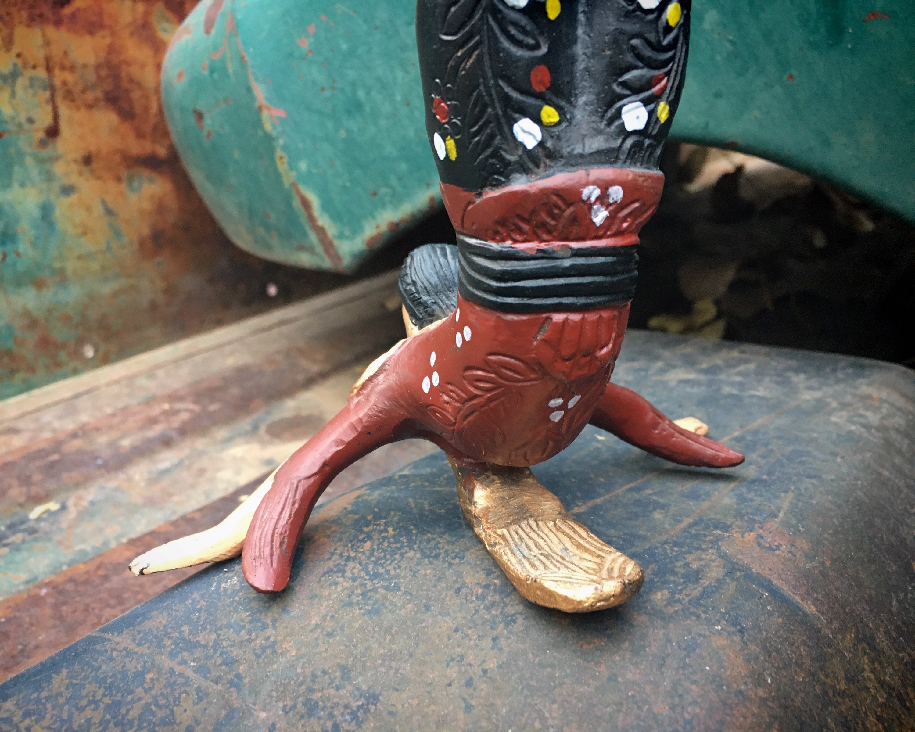 Heavy Vintage Hand Painted Cast Iron Asian Acrobat Candle Holder, Asian ... Heavy Vintage Hand Painted Cast Iron Asian Acrobat Candle Holder, Asian ...