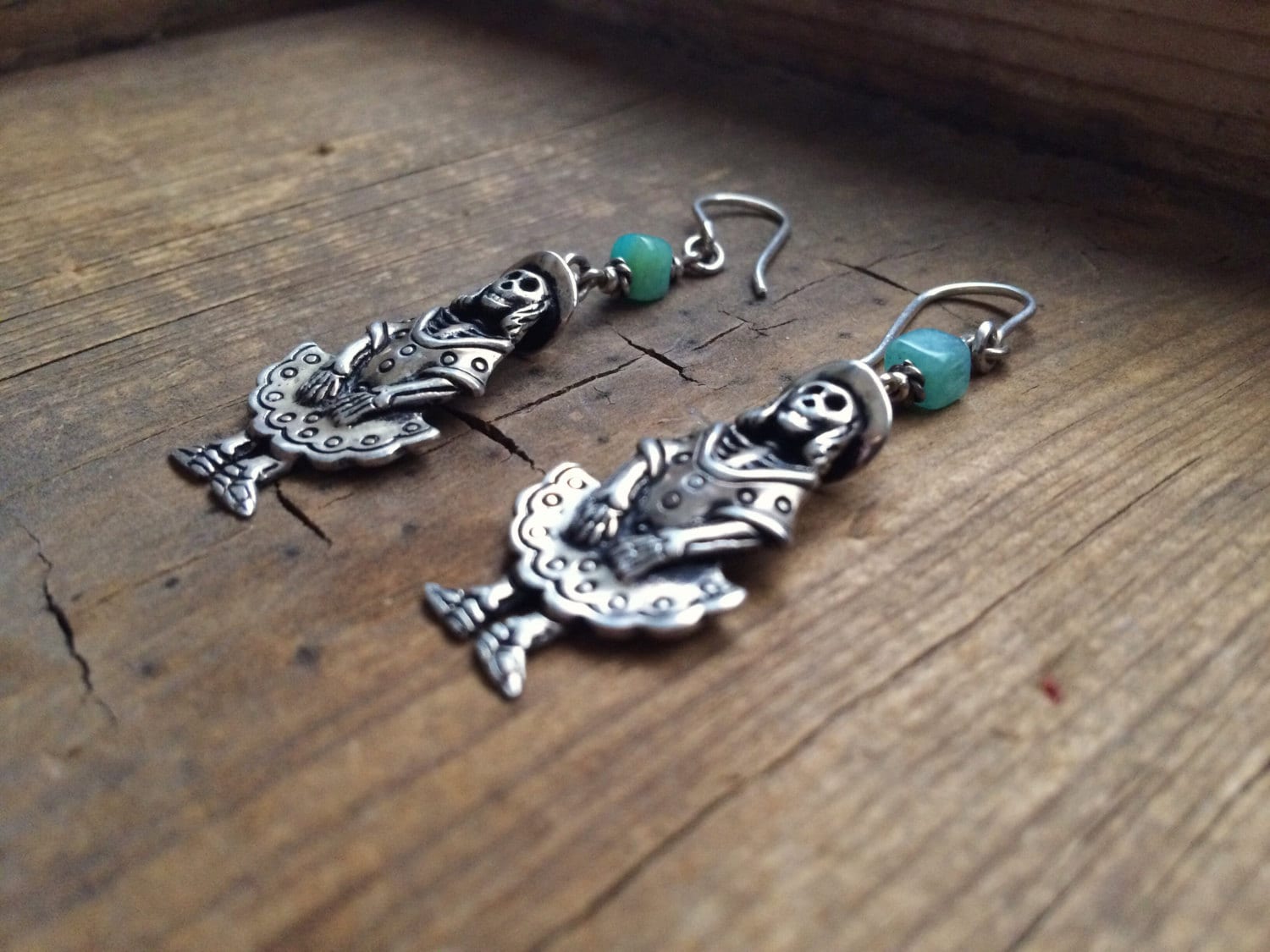 Vintage Peruvian silver earrings with chalcedony skeleton jewelry ...
