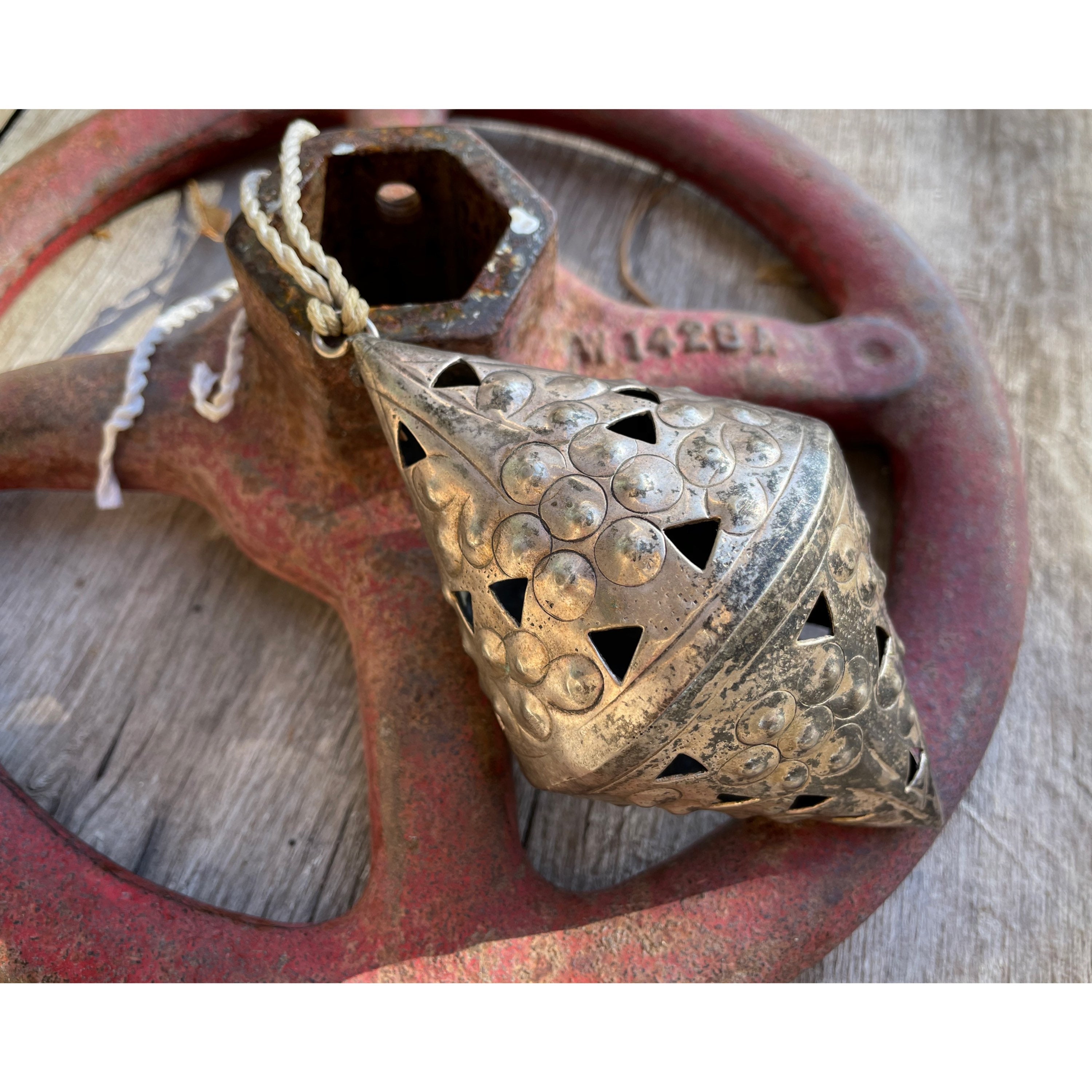 Vintage Pierced Silver Metal Hanging Ornament Three Dimensional ...