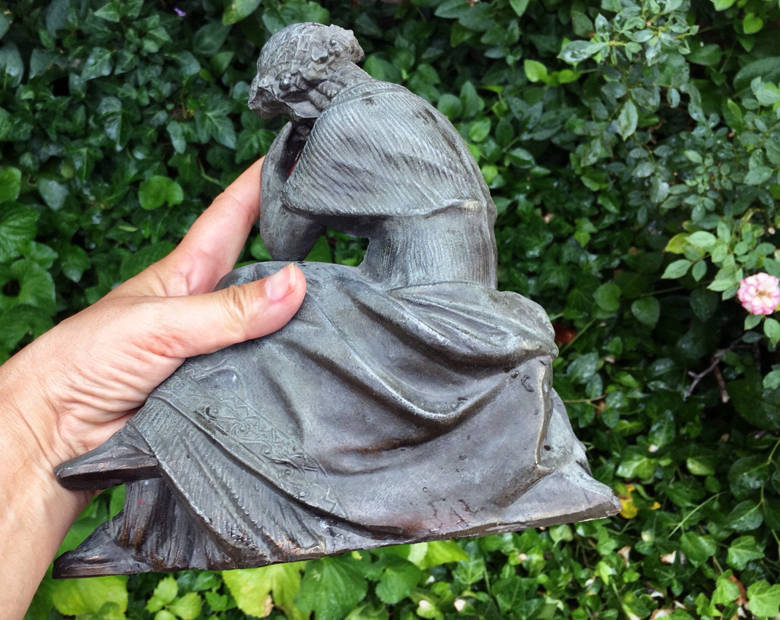 Cast Metal Vintage Lady Garden Decor Art Noveau Style, Garden Art ...