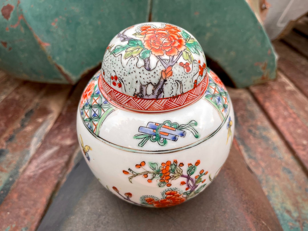 Vintage Small Japanese Porcelain Ginger Jar Hand Decorated - Etsy