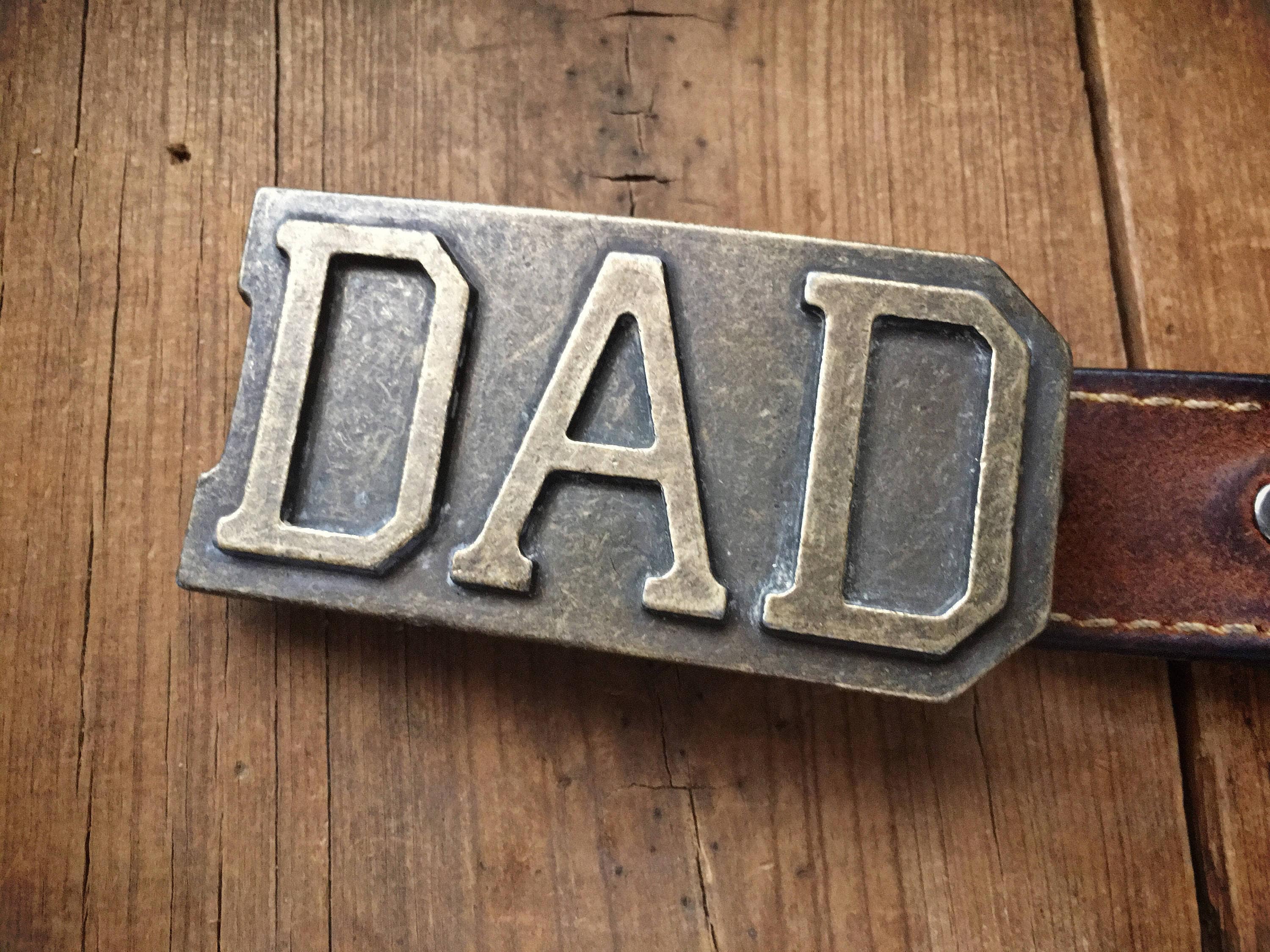 Vintage DAD brass belt buckle men gift for men