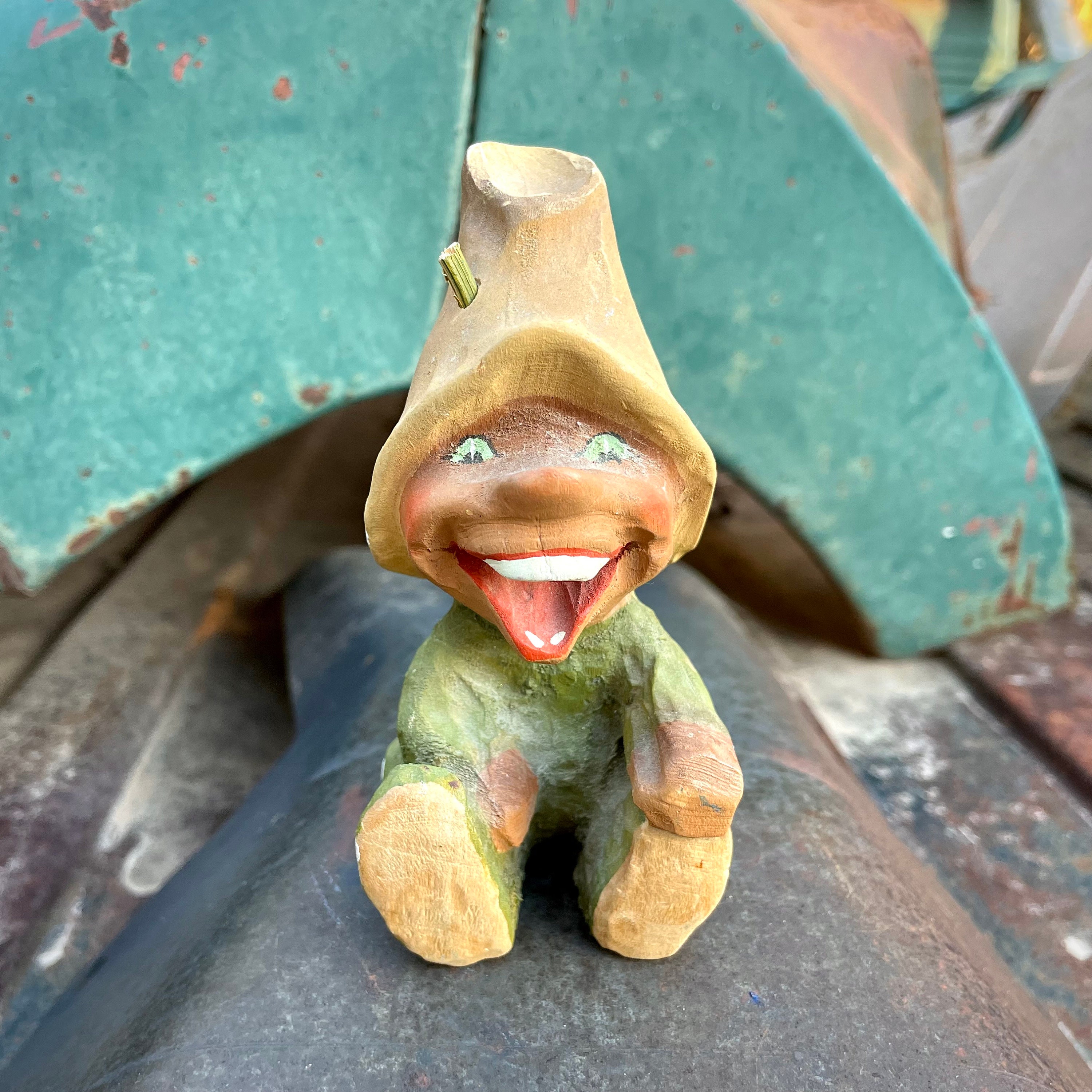 Vintage Henning Engelsen Carved Wood Troll Figurine, Woodland Sprite or ...