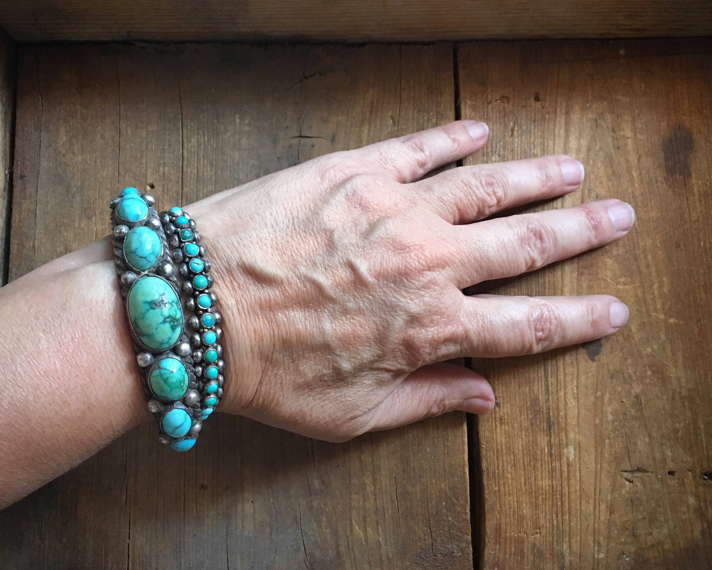 1940s turquoise silver vintage snake eye cuff Southwestern bracelet ...