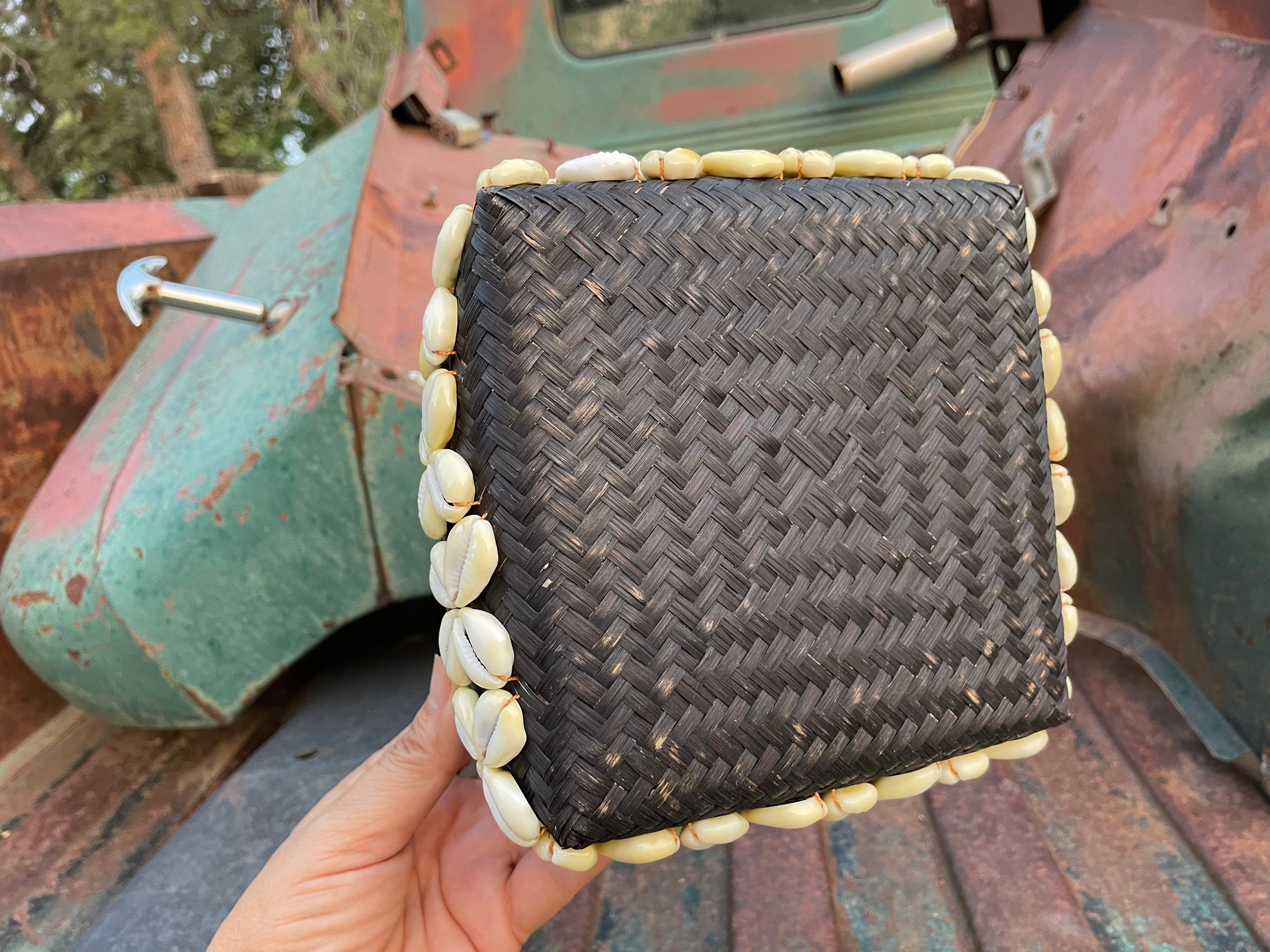 Bamboo Prayer Box Covered with Hand-Sewn Cowrie Shells, Decorative ...