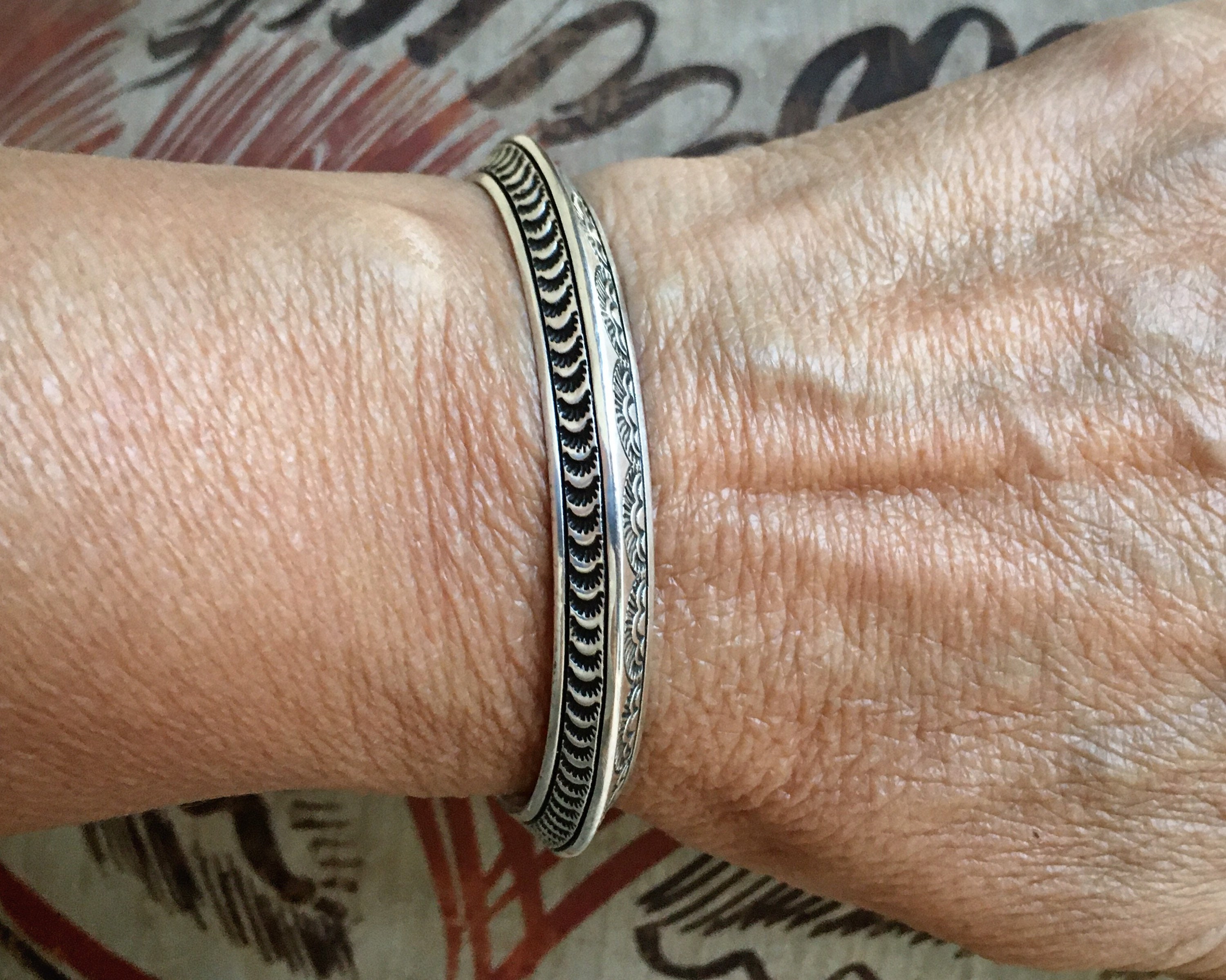 35g Carinated Sterling Silver Cuff Bracelet for Women Men Unisex ...