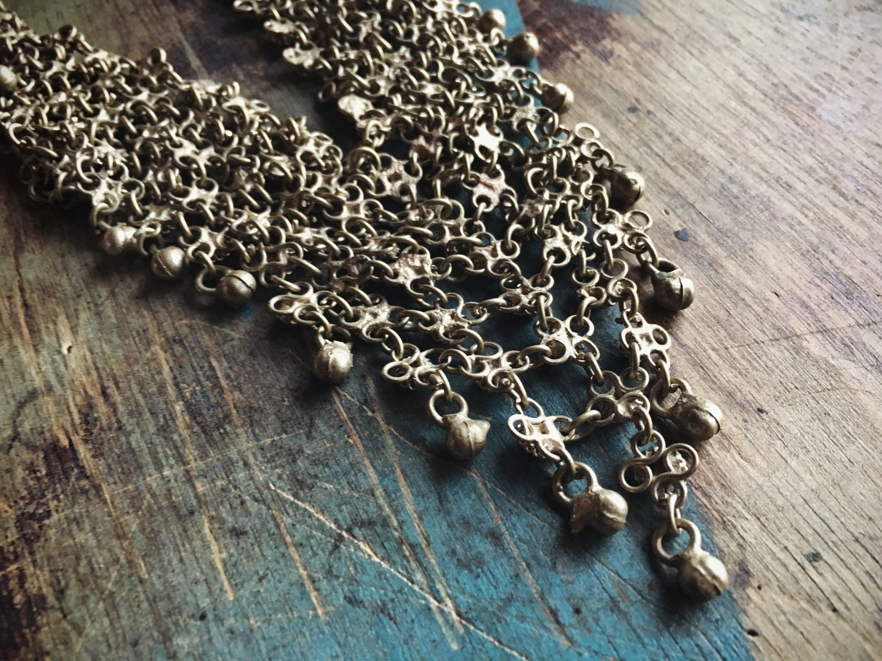 Vintage Tribal Silver Necklace Chainmail, Gypsy Jewelry, Bohemian ...