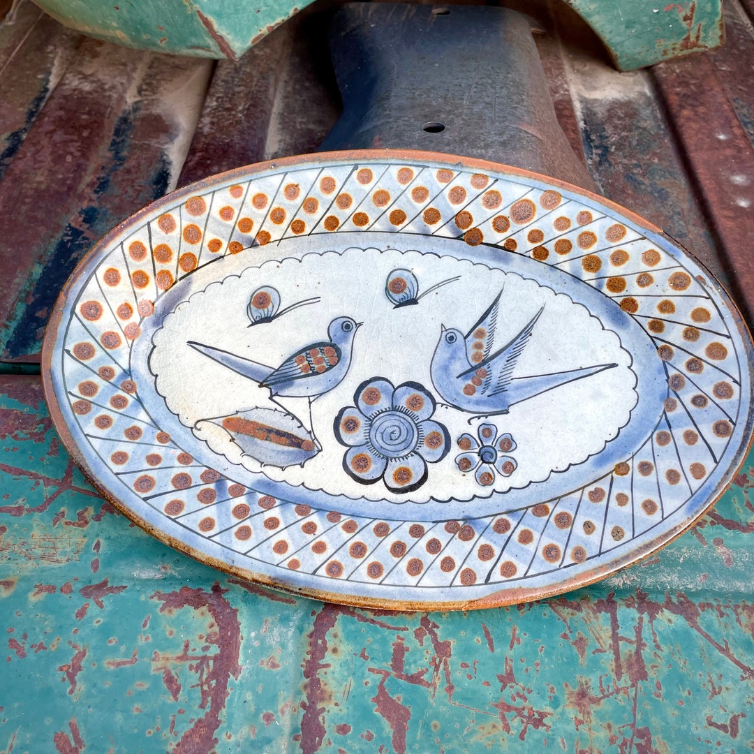 Vintage Ken Edwards 12.5 Tonalá Mexican Pottery Platter Bird Design ...