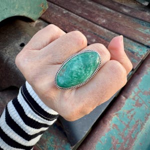 Navajo Ronald Tom Oval Turquoise Ring Approx Size 10.25 (adj), Sunwest ...
