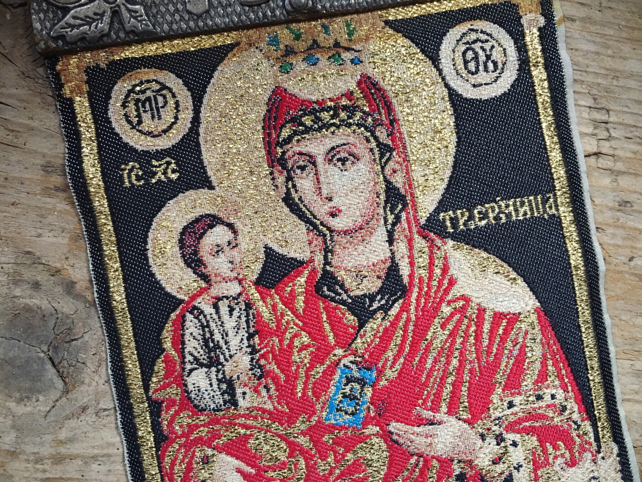 Vintage Small Icon Tapestry with Cross Amulets, Christian Gifts, Lucky ...