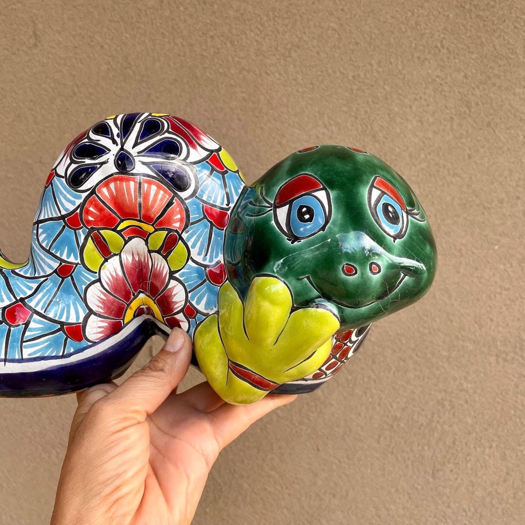 Vintage Talavera Inch Worm Statue (distressed) for Garden or Interior ...