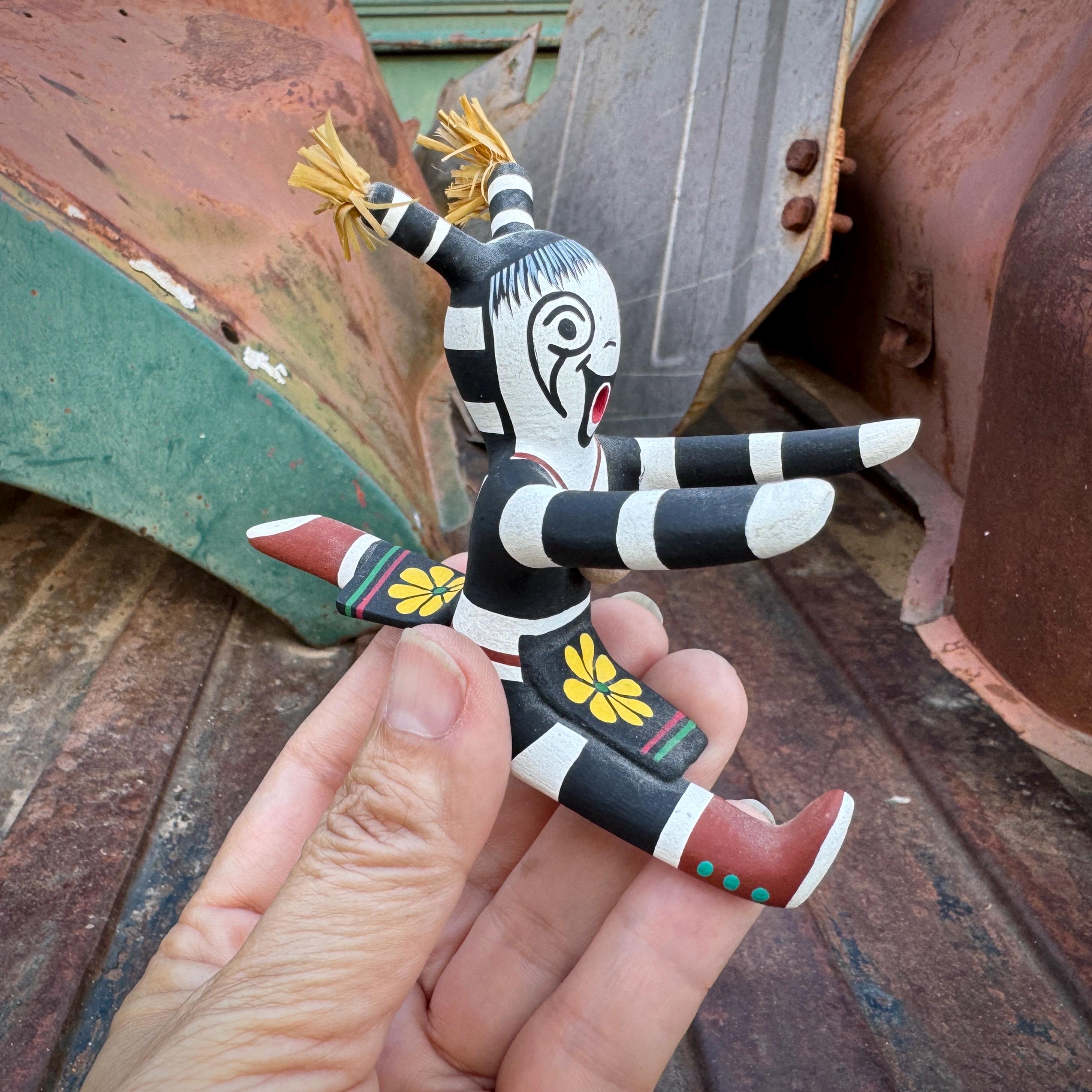 Hopi Tony Dallas Koshare Pottery Figurine, Tumbler Doing Splits ...