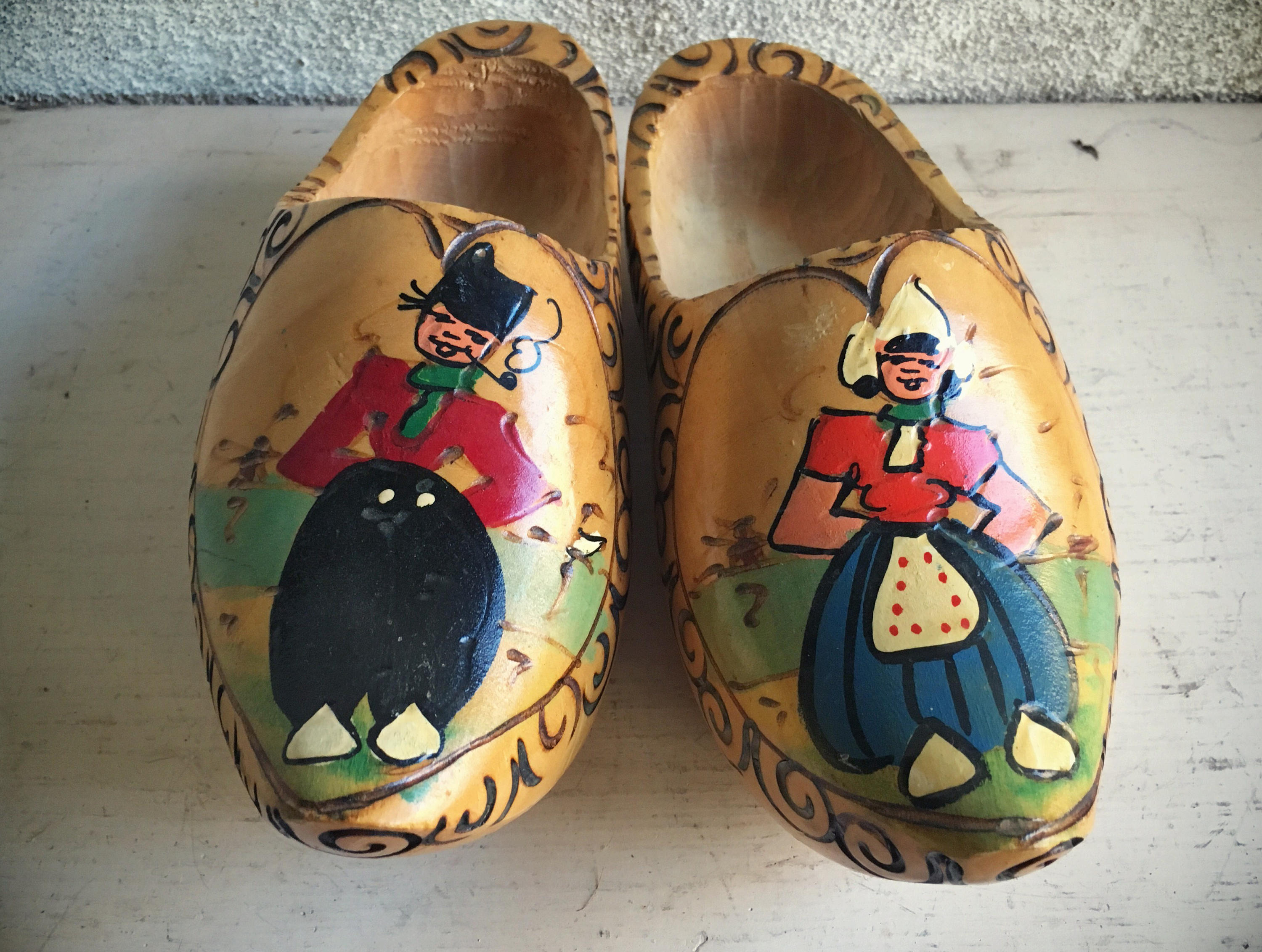 Pair of Small Vintage Wooden Clogs to Hang on Wall Holland Souvenir ...