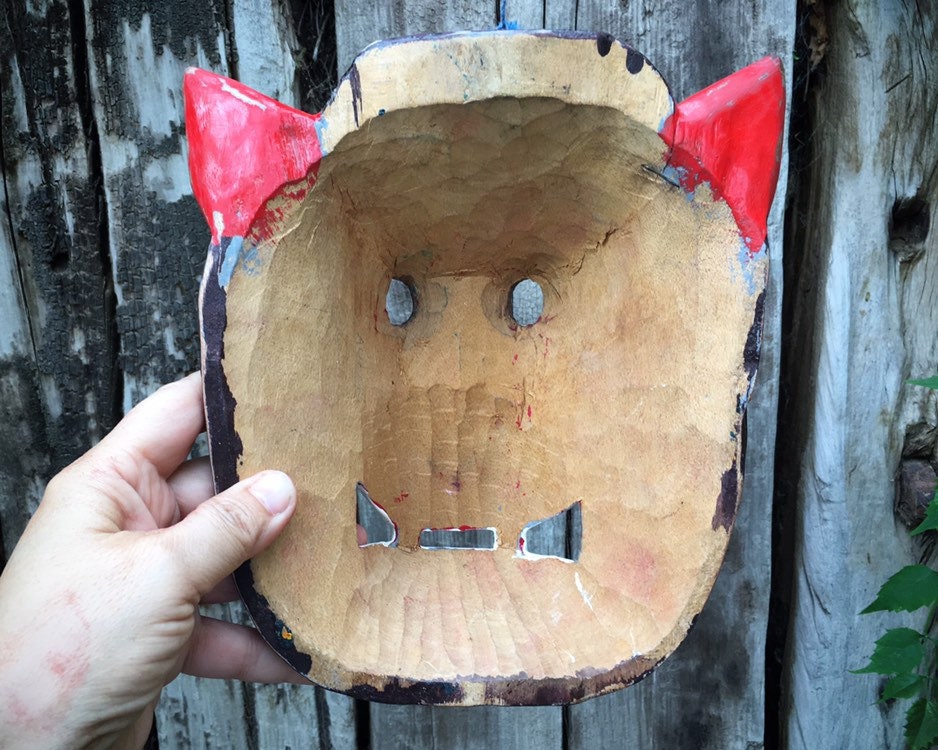 Red Wolf Man Mexican Mask Wall Hanging Rustic Home Bohemian Decor ...