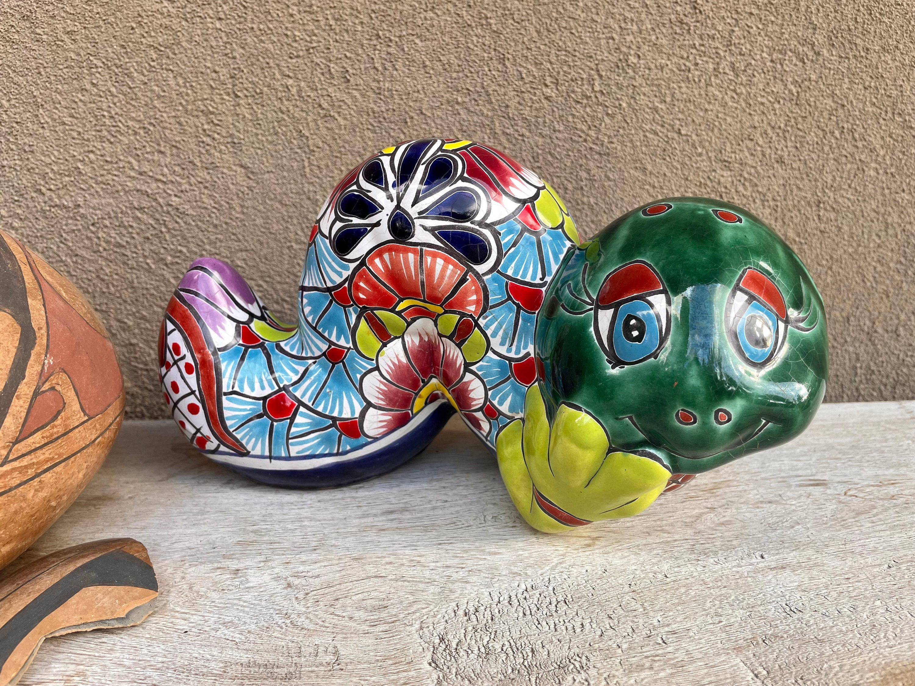 Vintage Talavera Inch Worm Statue (Distressed) for Garden or Interior ...