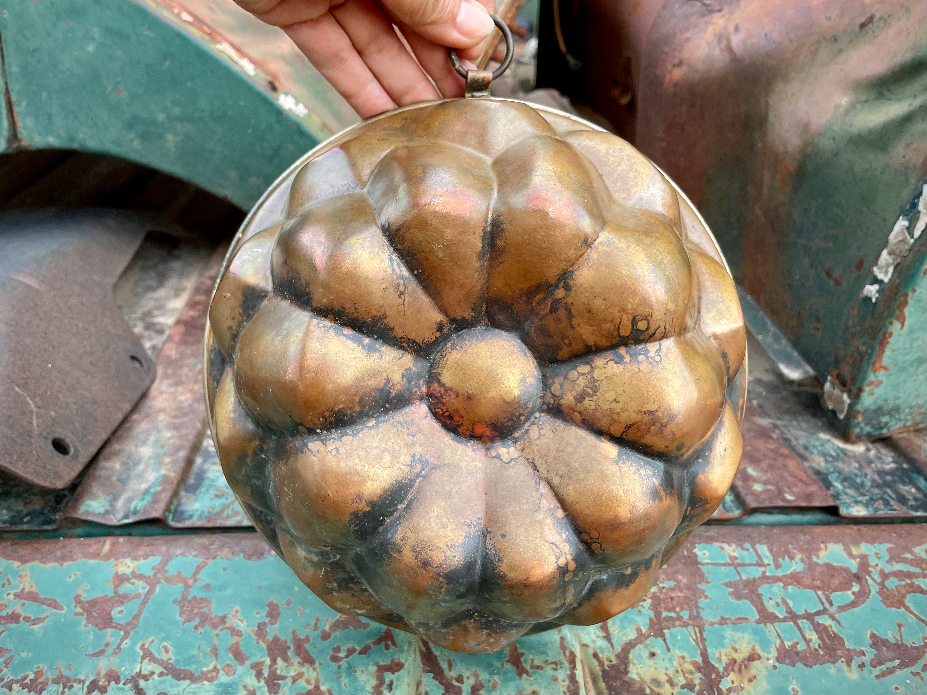 Vintage Copper Mold Sculptural Wall Hanging, Rustic French Cottage ...