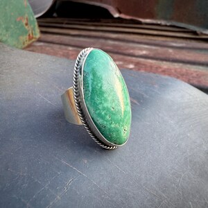 Navajo Ronald Tom Oval Turquoise Ring Approx Size 10.25 (adj), Sunwest ...