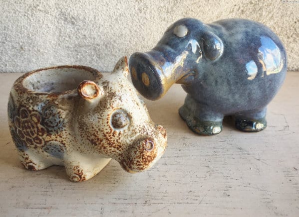 Pottery Hippos Midcentury Decor, Adorable Hippo Gifts for Hippo Lovers ...
