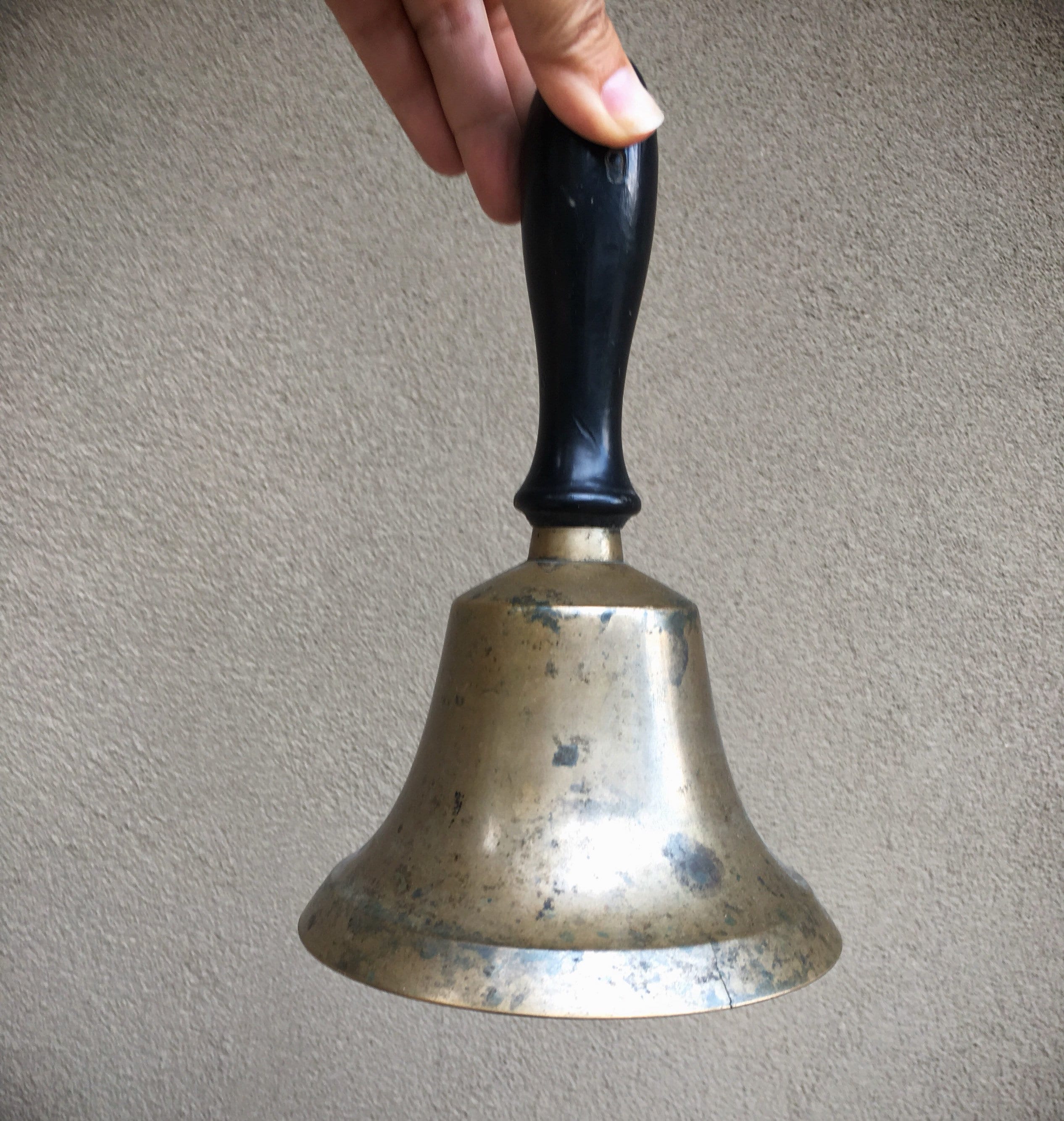 Large Old School Bell Brass with Wood Handle #9, Classroom Decor ...