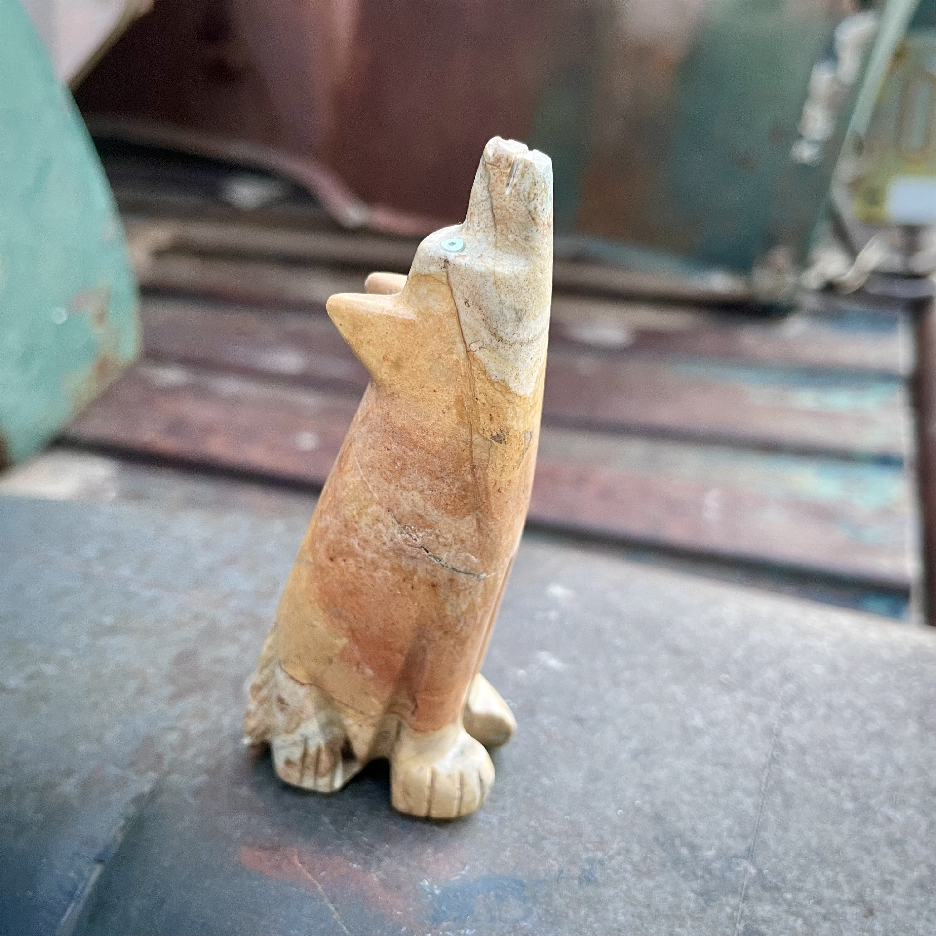 Navajo Sammy Smith Vintage Hand Carved Howling Coyote Fetish Possibly ...