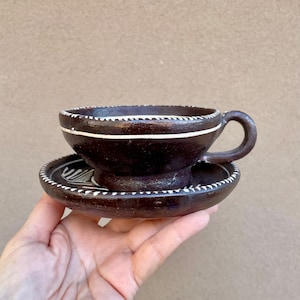 Vintage Tzintzuntzan Mexican Pottery Cup Saucer by Bernardo Zaldizar ...
