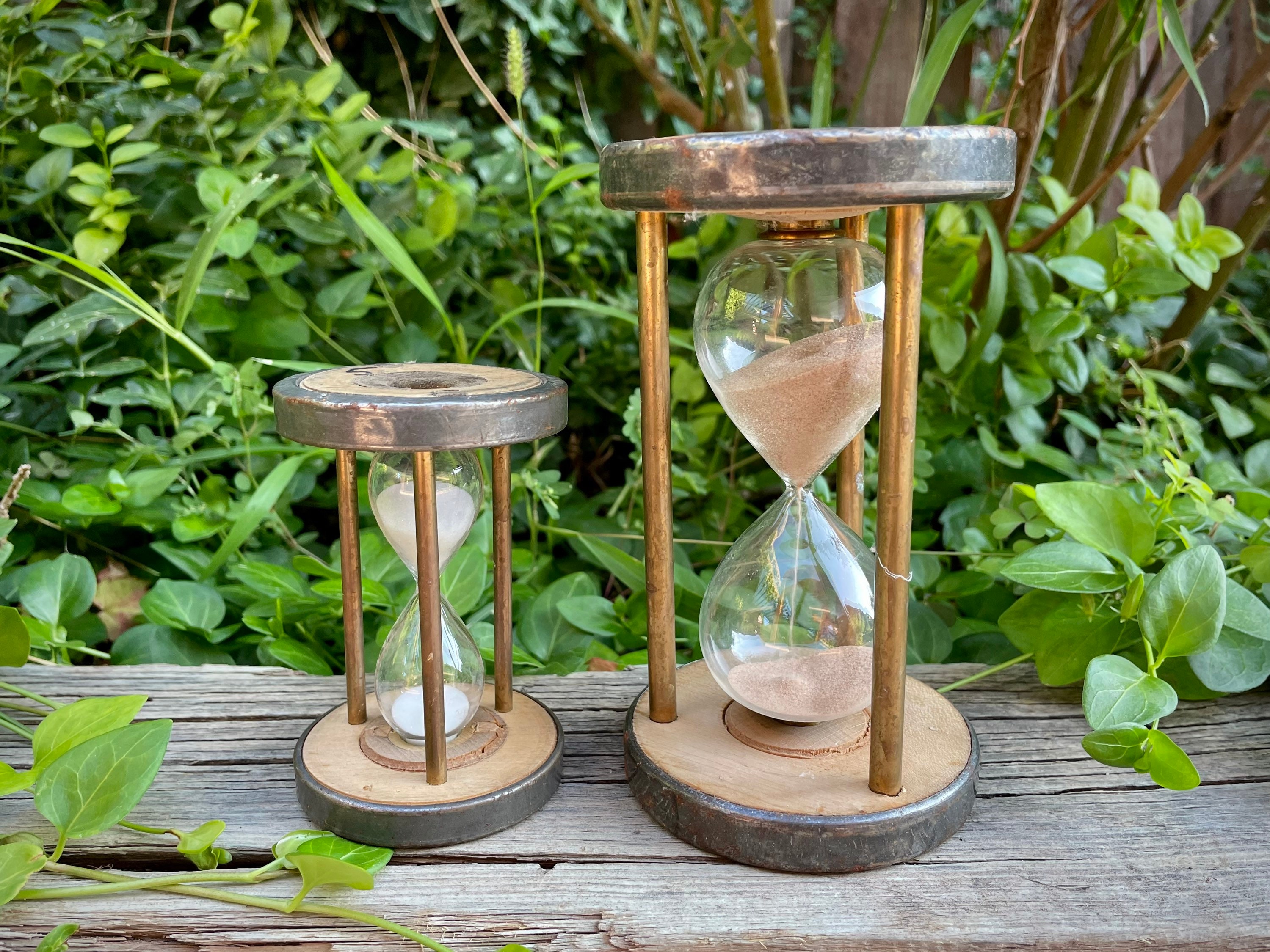 Pair Sand Timers Repurposed Antique Spools, Old Time Keeping Method ...