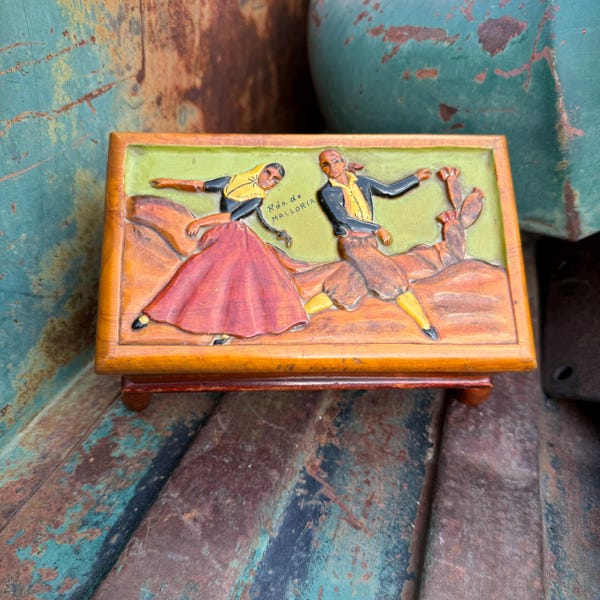 Vintage Spanish Wood Box - Etsy