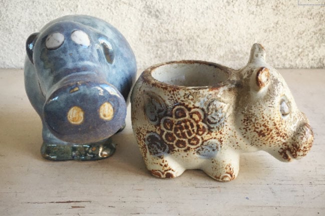 Pottery Hippos Midcentury Decor, Adorable Hippo Gifts for Hippo Lovers ...