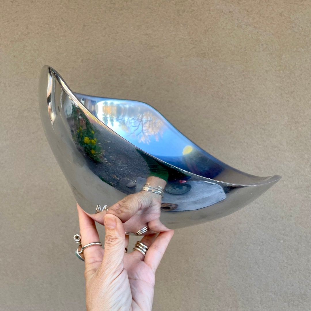 Vintage Tri-corner Nambe Bowl some Wear Number 528, Modernist Design ...