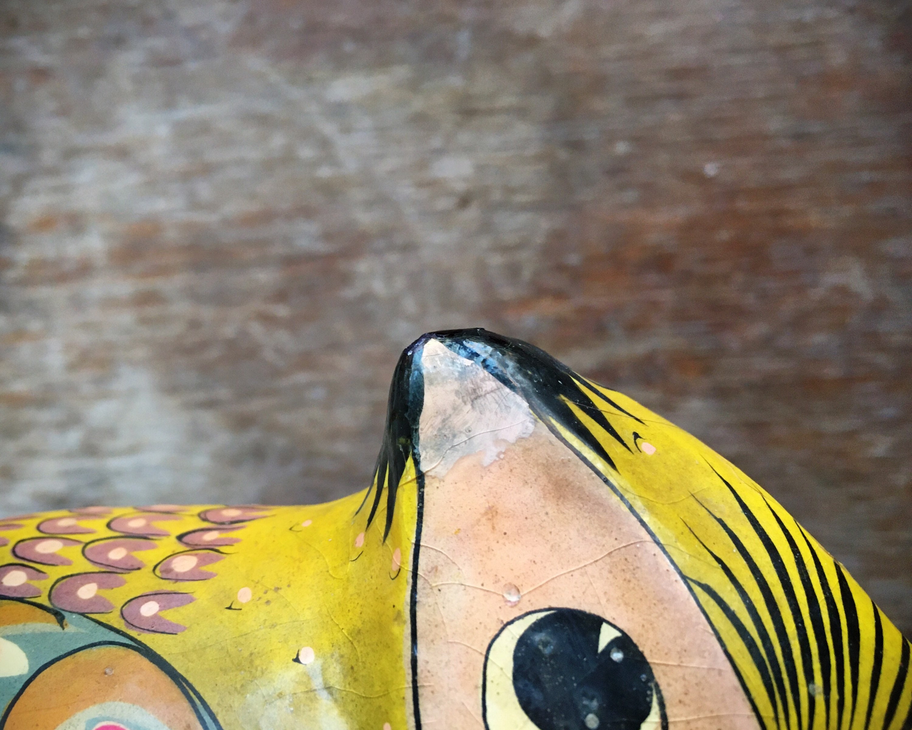 Yellow Paper Mache Owl from Tonala Mexico Folk Art, Give a Hoot Gift ...