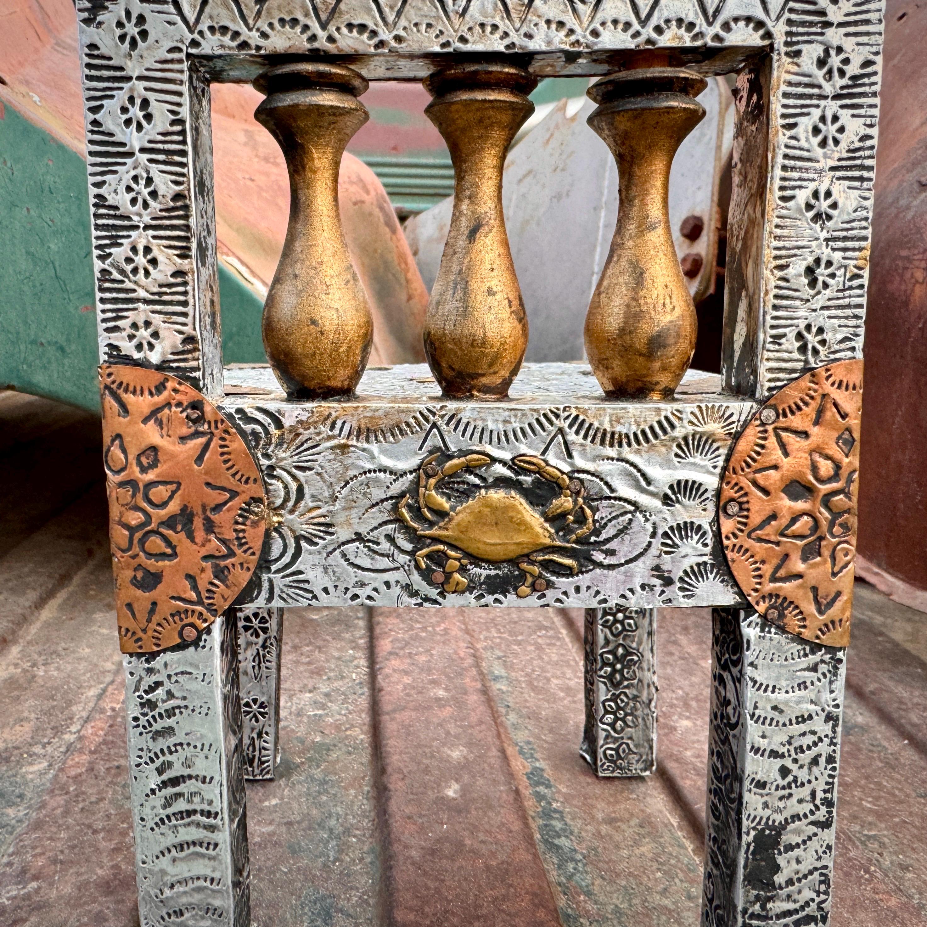 Miniature Wooden Chair w/ Milagros, Approx 12.5” Tall, Use as Plant ...
