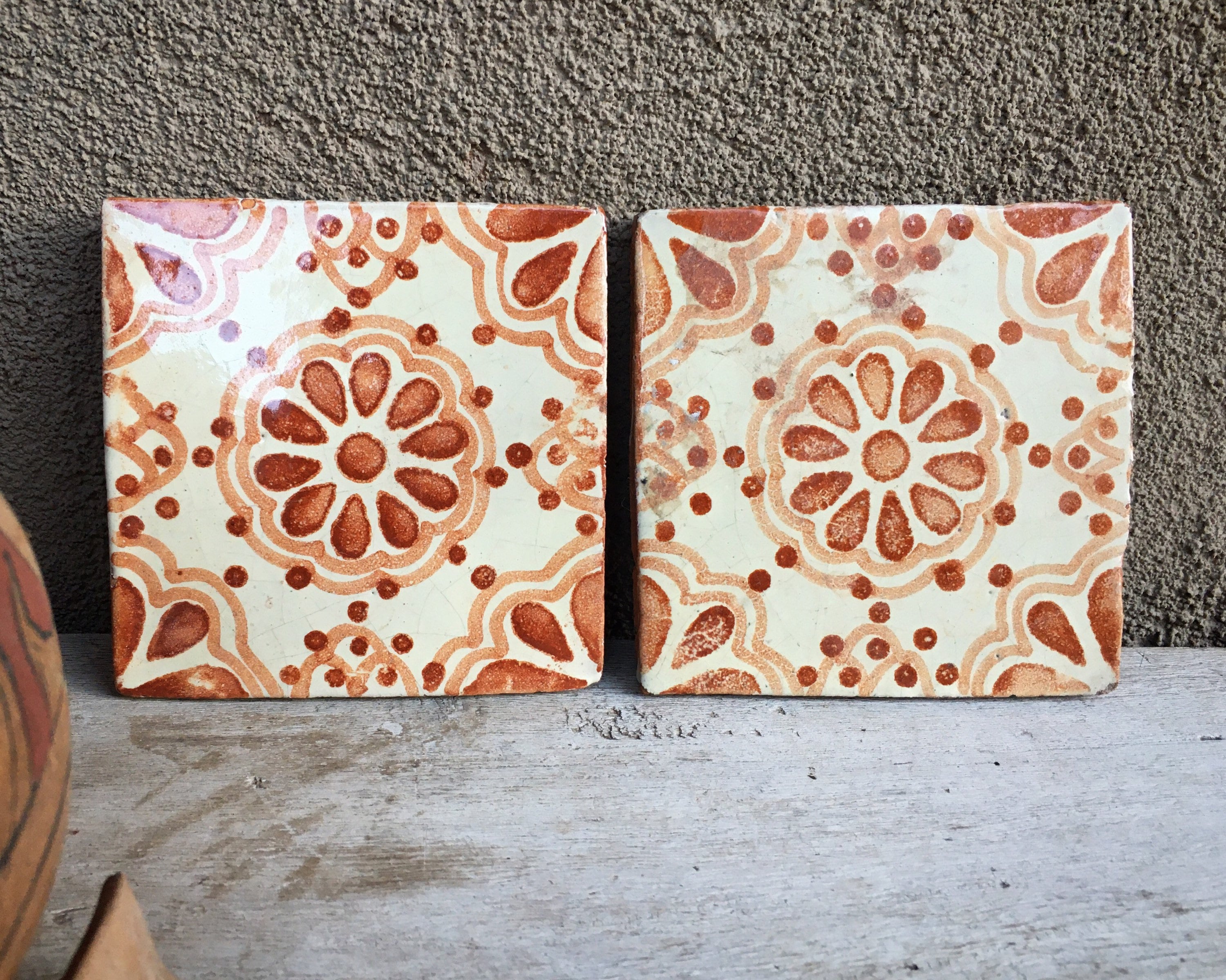 Two Vintage Talavera Mexican Ceramic Tiles, Rustic Home Decor, Ceramics ...