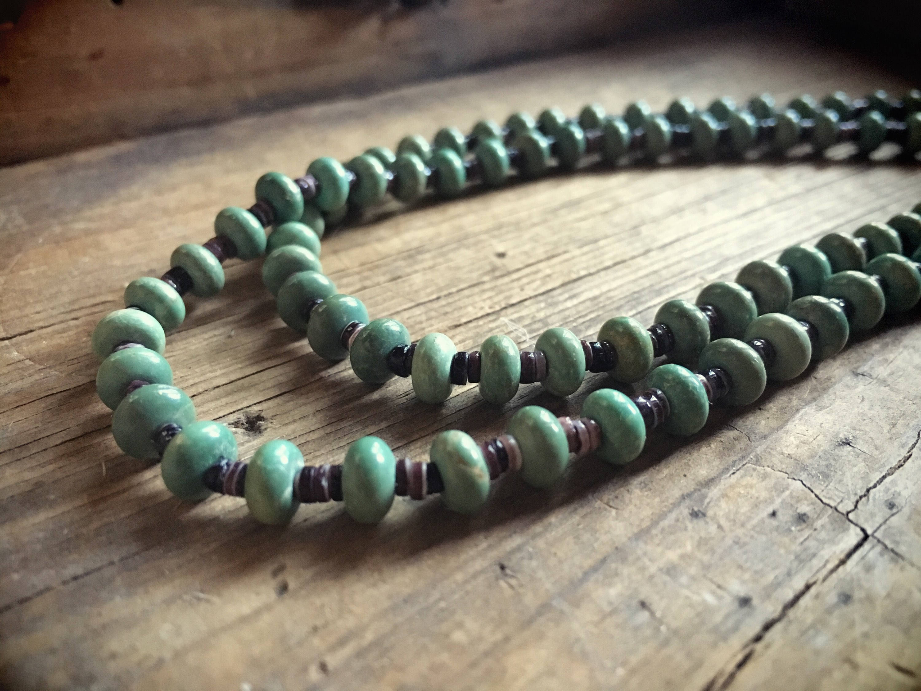 Vintage Turquoise Necklace and Earring Set Hand Shaped Turquoise Beads ...