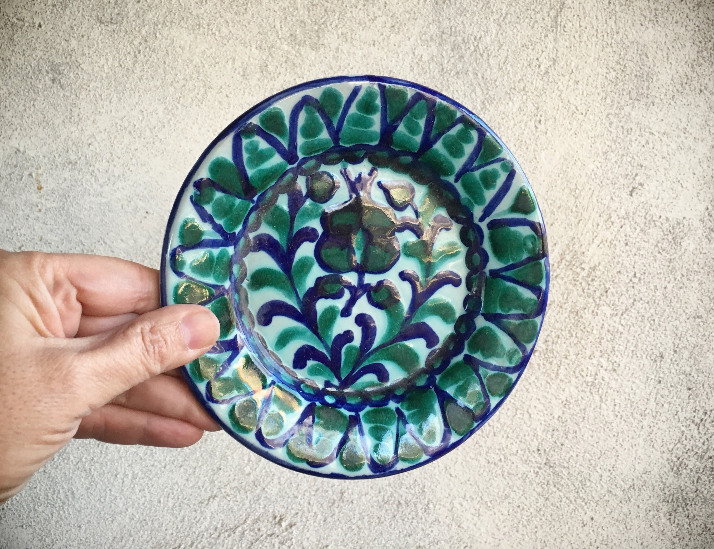 Vintage Granada Spain Pottery Cups and Saucers, Pomegranate Decor ...