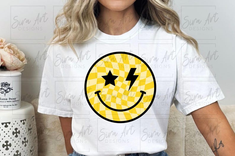 Smile Bundle Png, Checkered Smile Face Png, Groovy Smile Face Png ...