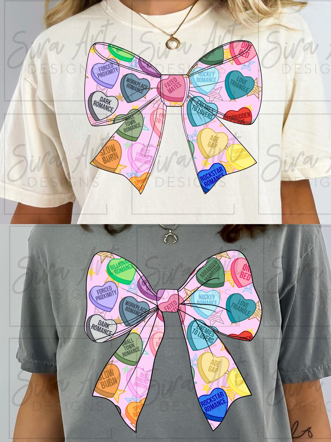 Book Tropes Coquette Bow PNG Set, Candy Hearts Clipart, Bookish Romance ...